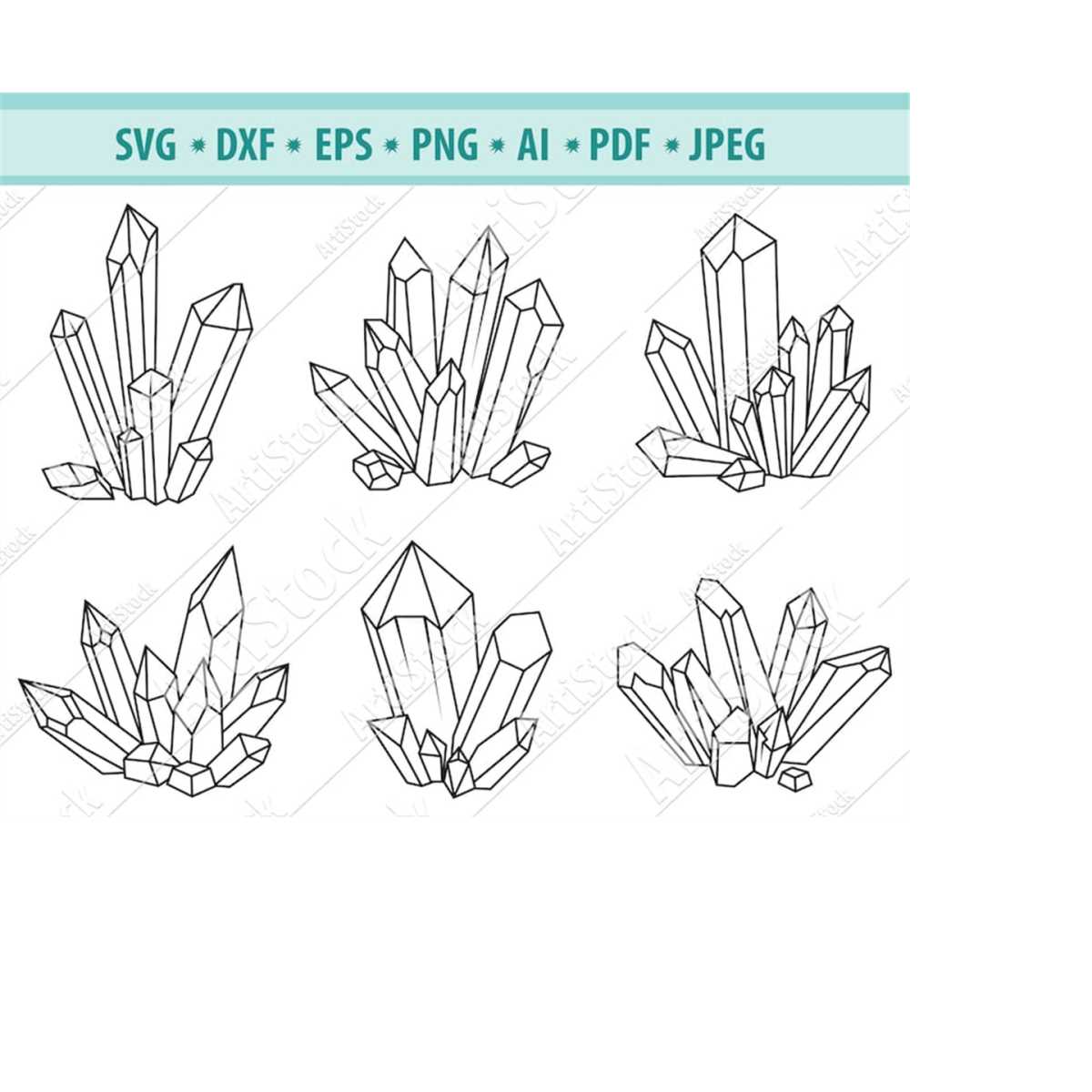Crystals SVG file, Diamonds Svg, Crystals Clipart, Crystals | Inspire ...