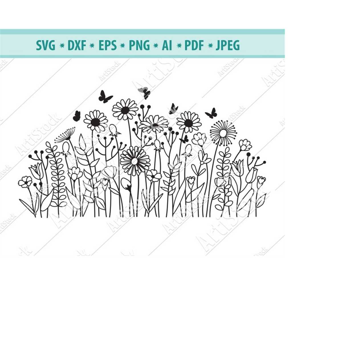 Field plants Svg, Wild flowers Svg, Garden Plant Svg, Floral | Inspire ...