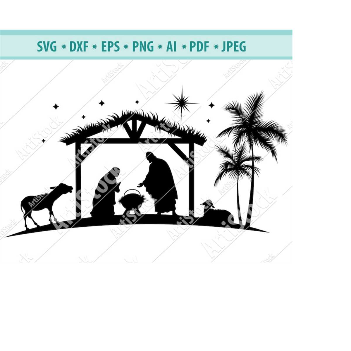 Nativity SVG, Nativity scene svg, Christmas SVG, Holiday Dec | Inspire ...