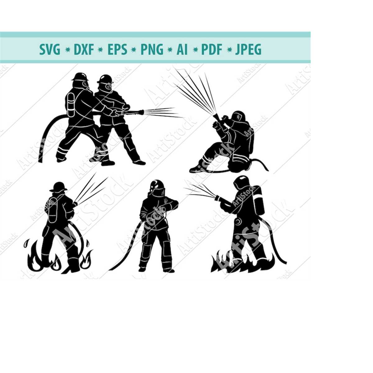 Firefighter SVG, Fireman SVG Cut File, Fireman Silhouette, F - Inspire ...