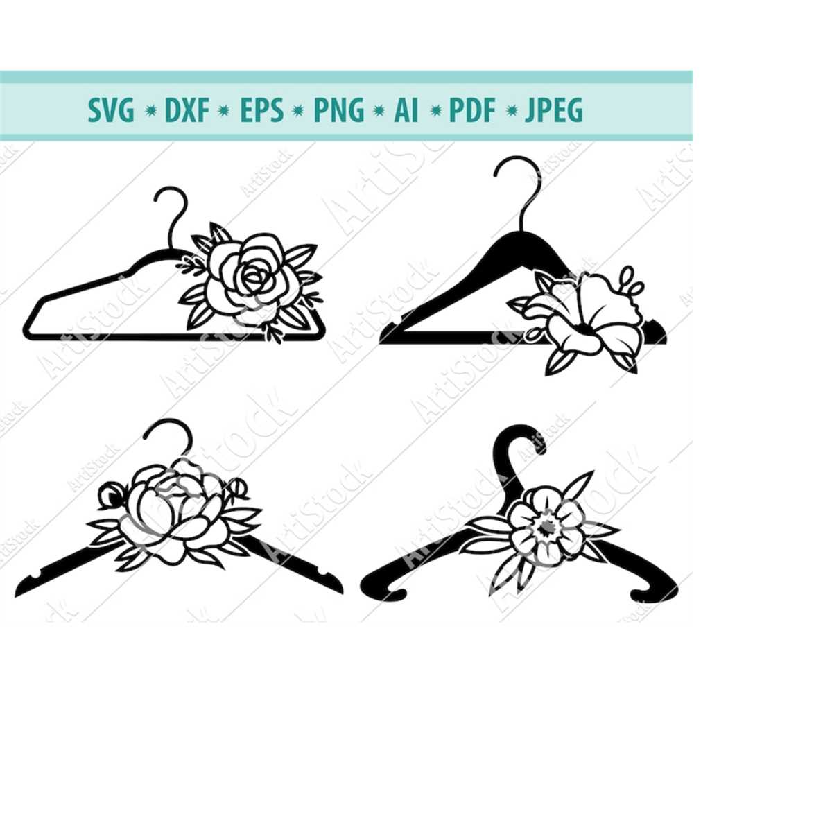 Hangers Svg, Hangers Floral Svg, Clothes hangers svg, Hanger | Inspire ...