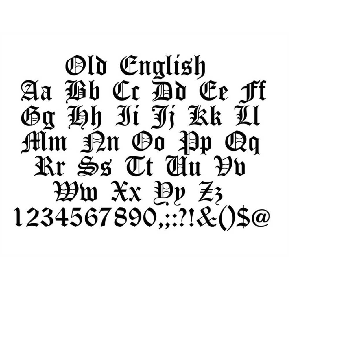 OLD ENGLISH FONT Svg, Old English Alphabet Svg, Old English - Inspire ...