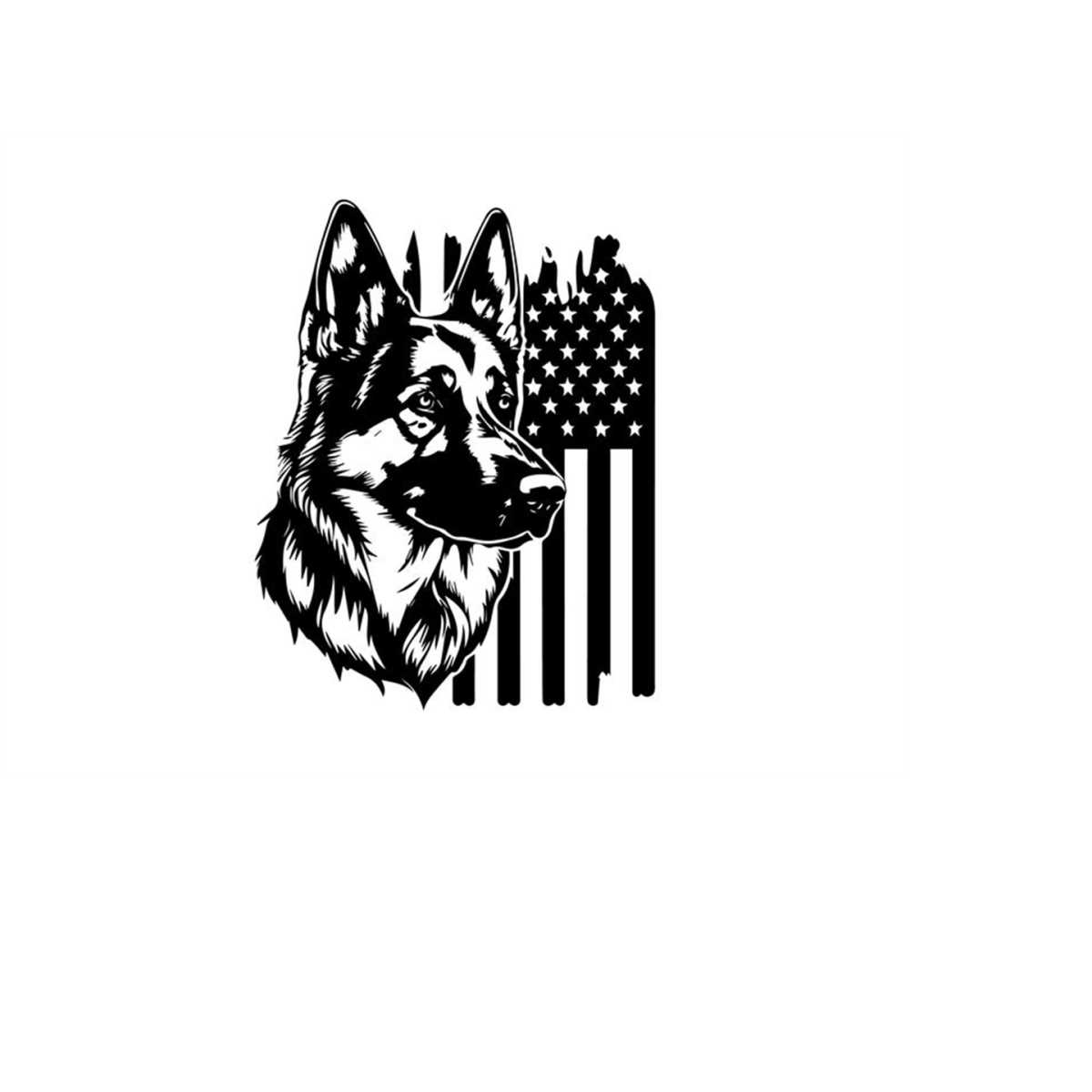 GERMAN SHEPHERD SVG With American Flag, German Shepherd Clip | Inspire ...