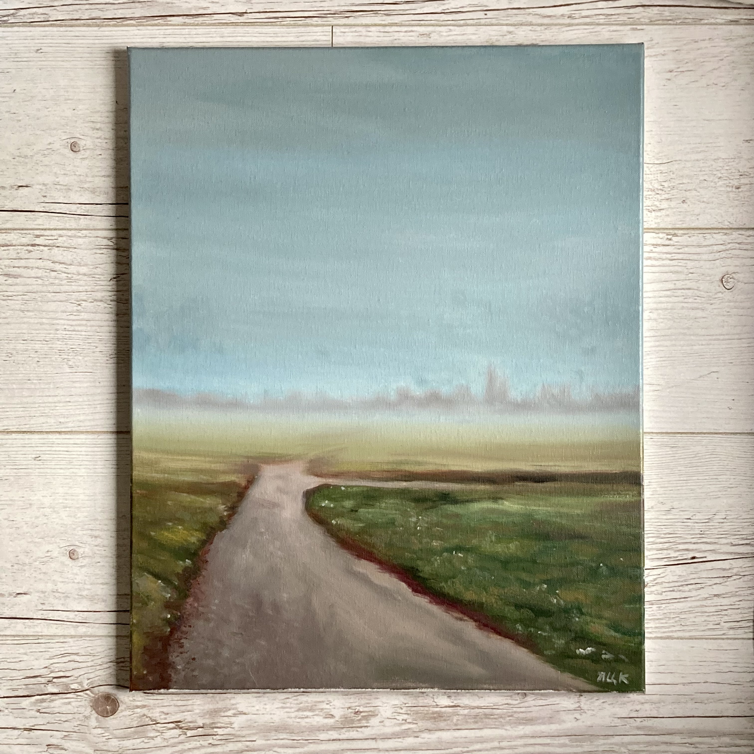 Original Moody Landscape Painting, Oil On Canvas, Road Oil P | Inspire ...