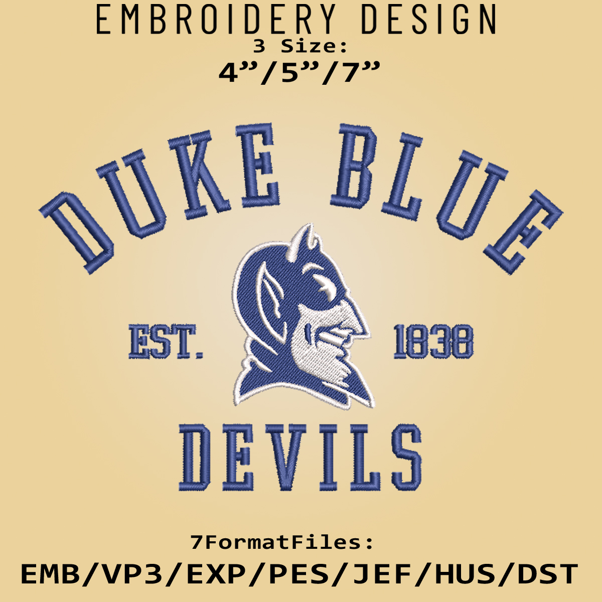Duke Blue Devils embroidery design, NCAA Logo Embroidery Fil | Inspire ...