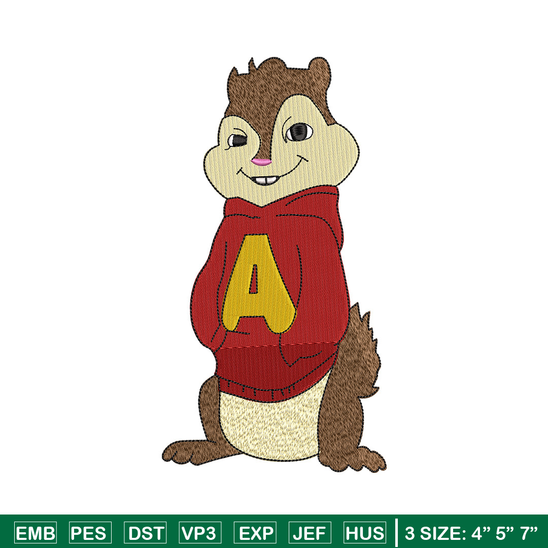 Alvin embroidery design, Chipmunks embroidery, Embroidery fi | Inspire ...