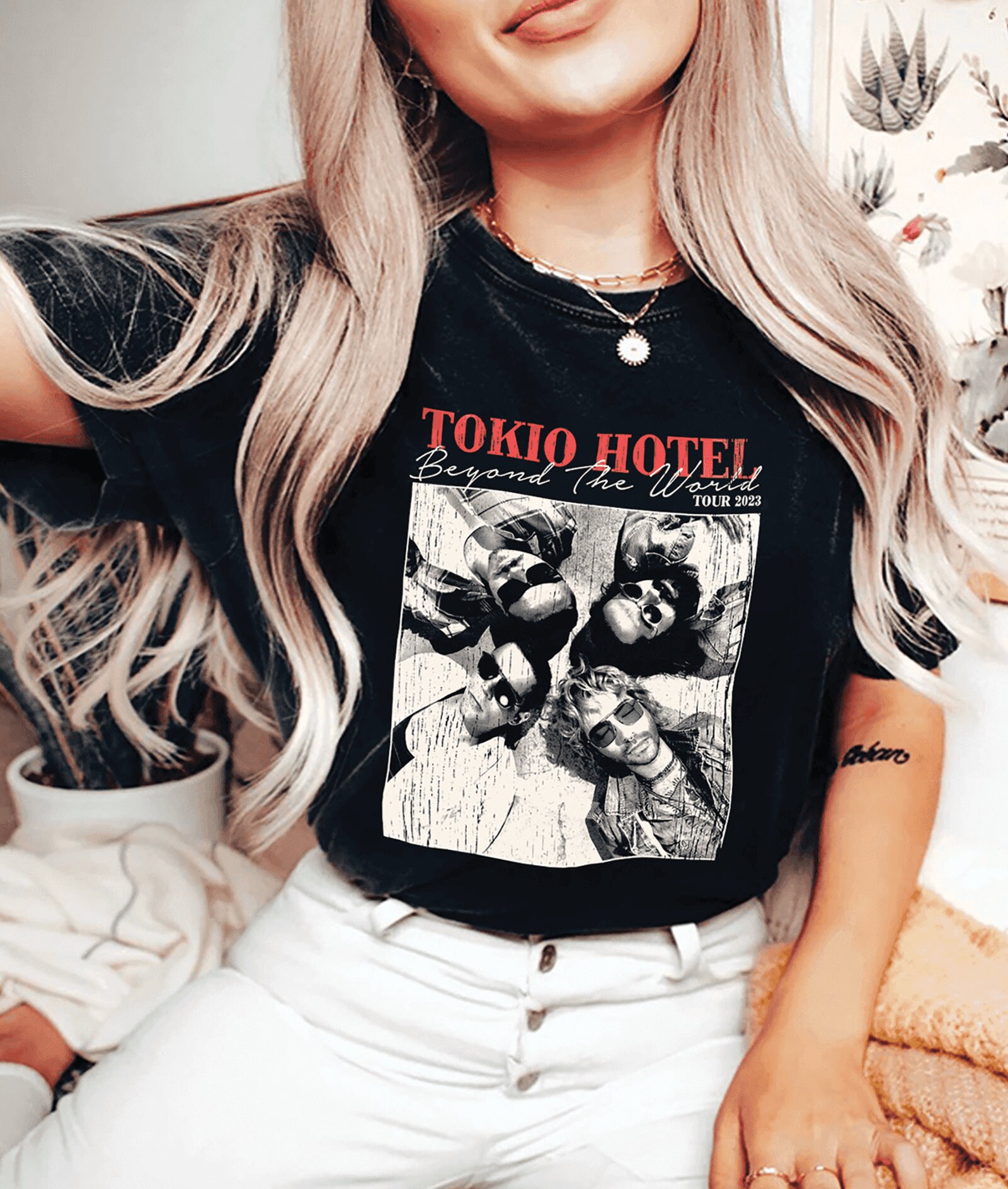 Tokio Hotel Sweatshirt Beyond the World Tour TShirt Rock Ban - Inspire Uplift