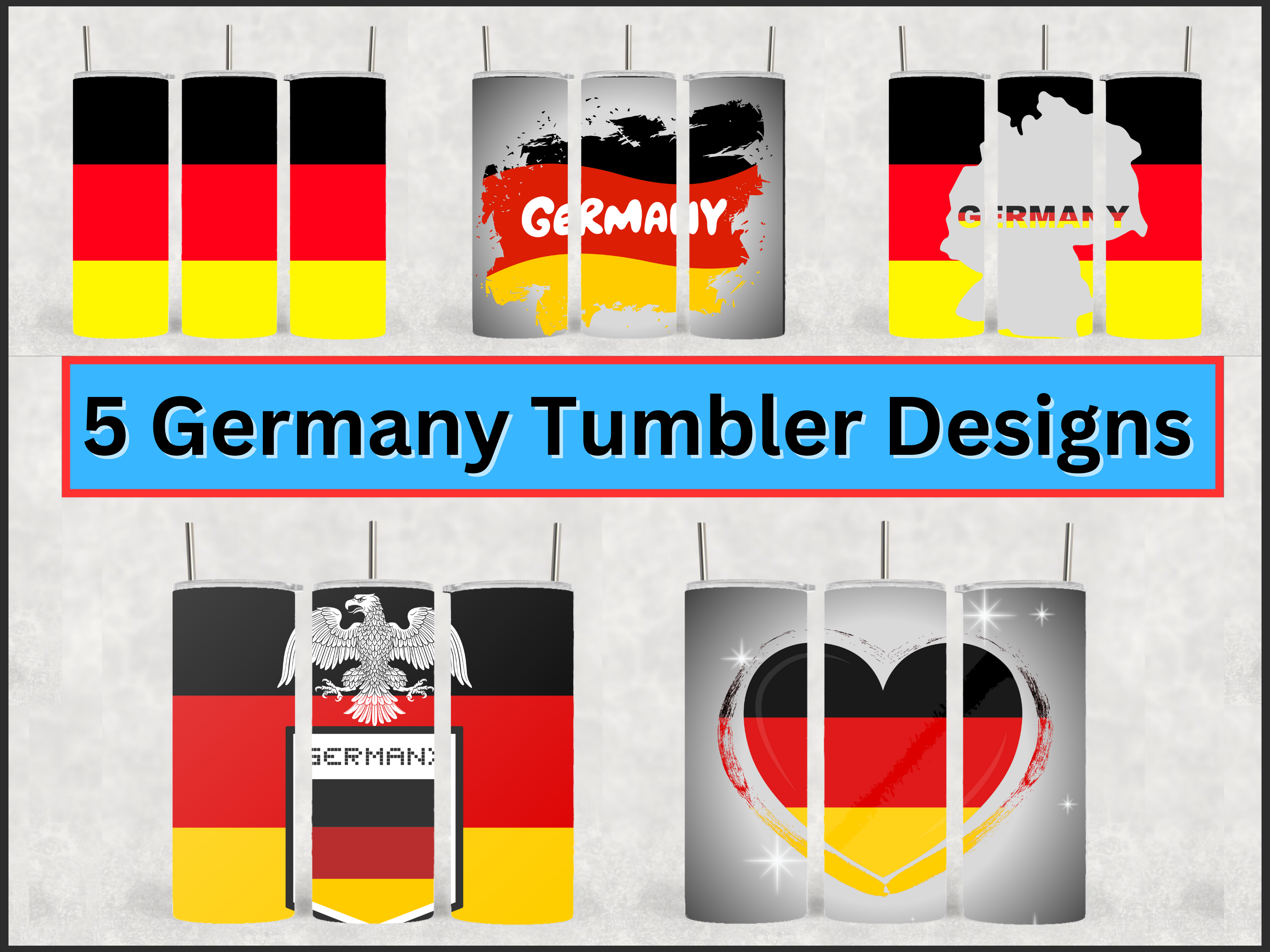 5 Germany / German Tumbler Design Bundle - PNG Images - 20 o | Inspire ...