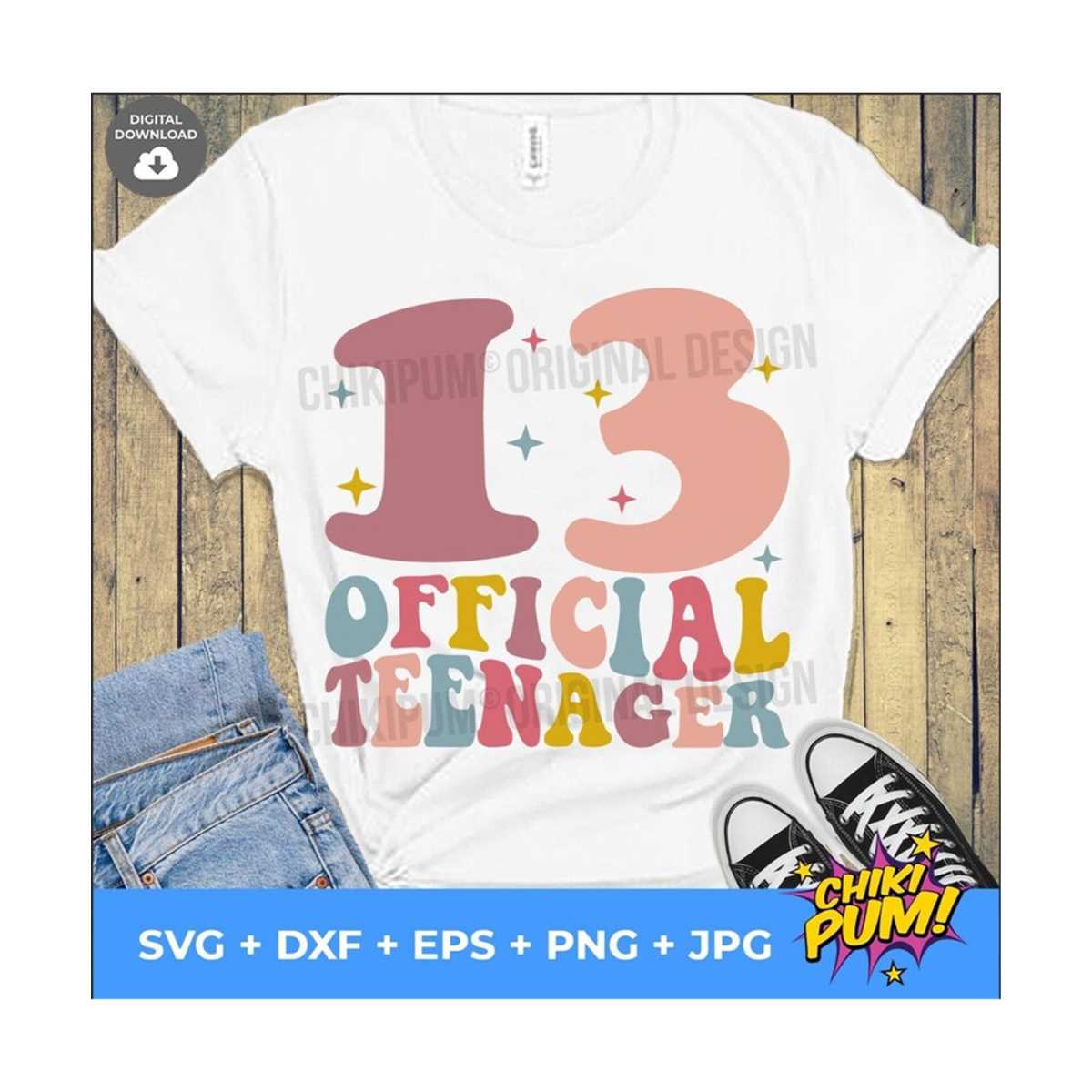 Official teenager SVG, 13th Birthday SVG, Retro svg, Thirtee - Inspire ...
