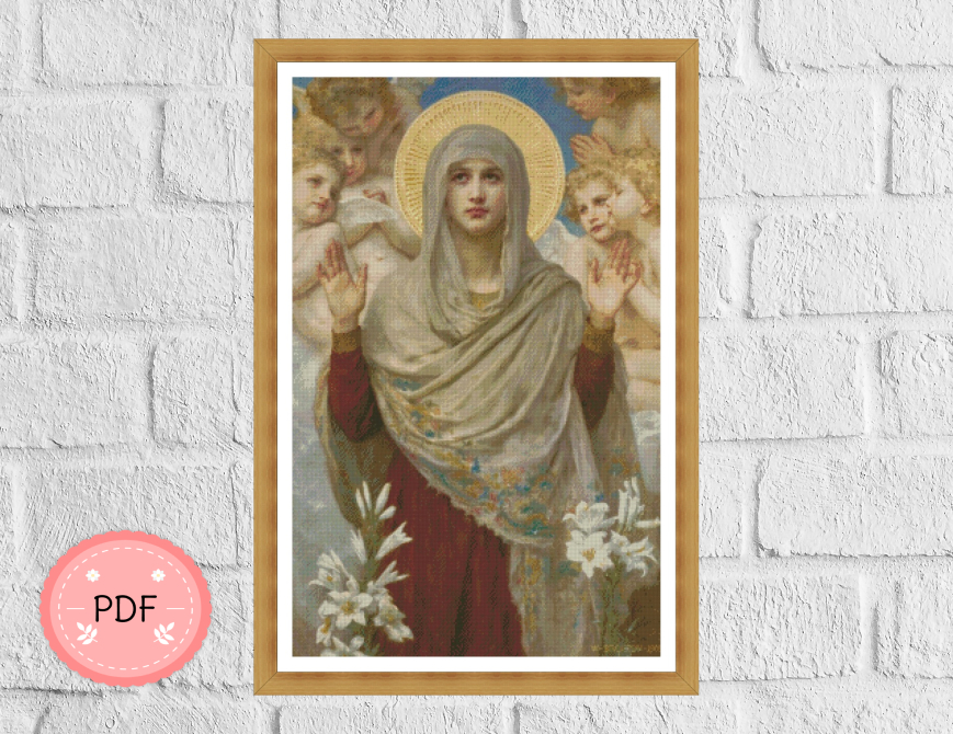 Cross Stitch Pattern,Ora Pro Nobis By William Bouguereau,Fam | Inspire ...