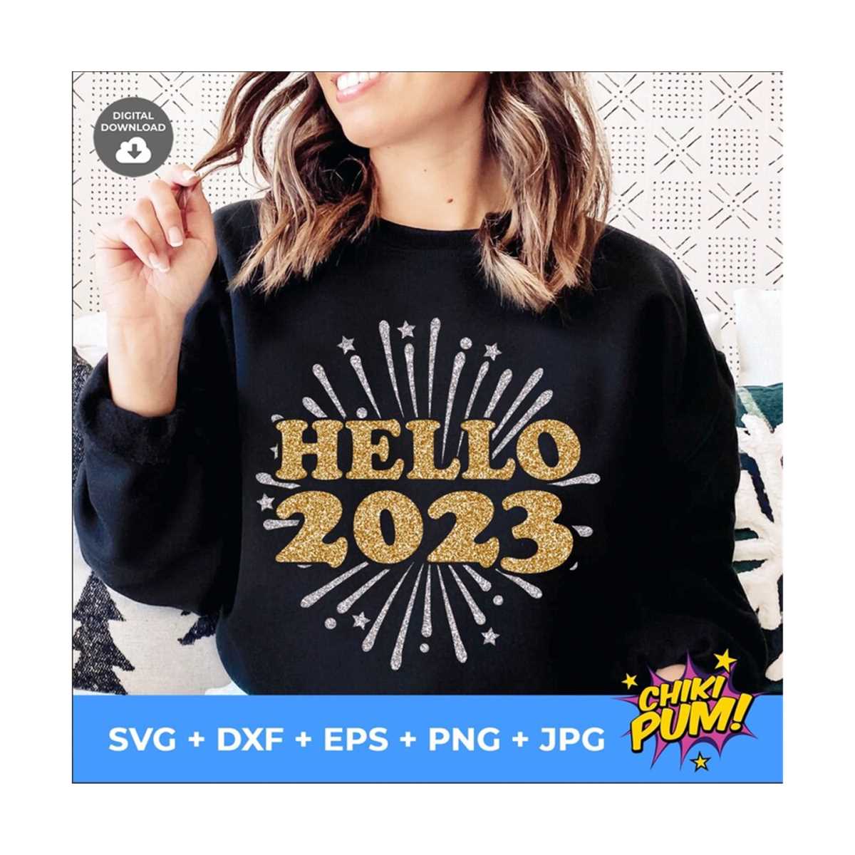 Hello 2023 svg, New year svg, 2023 cut file, New Year Shirt | Inspire ...