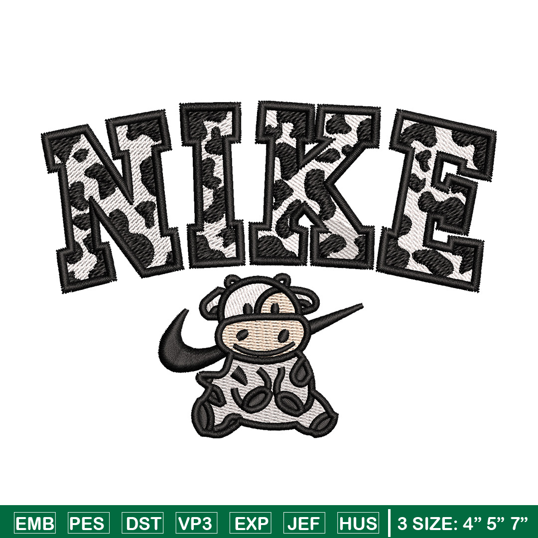 Dairy cow x nike embroidery design, Cow embroidery, Nike des | Inspire ...