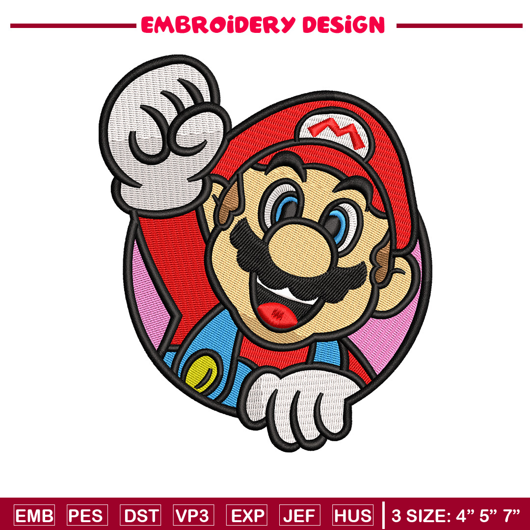 Mario circle embroidery design, Mario embroidery, Embroidery | Inspire ...
