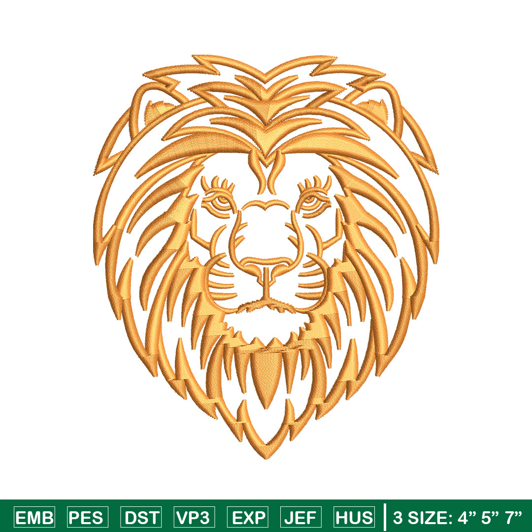 Lion face embroidery design, Lion embroidery, Embroidery fil | Inspire ...