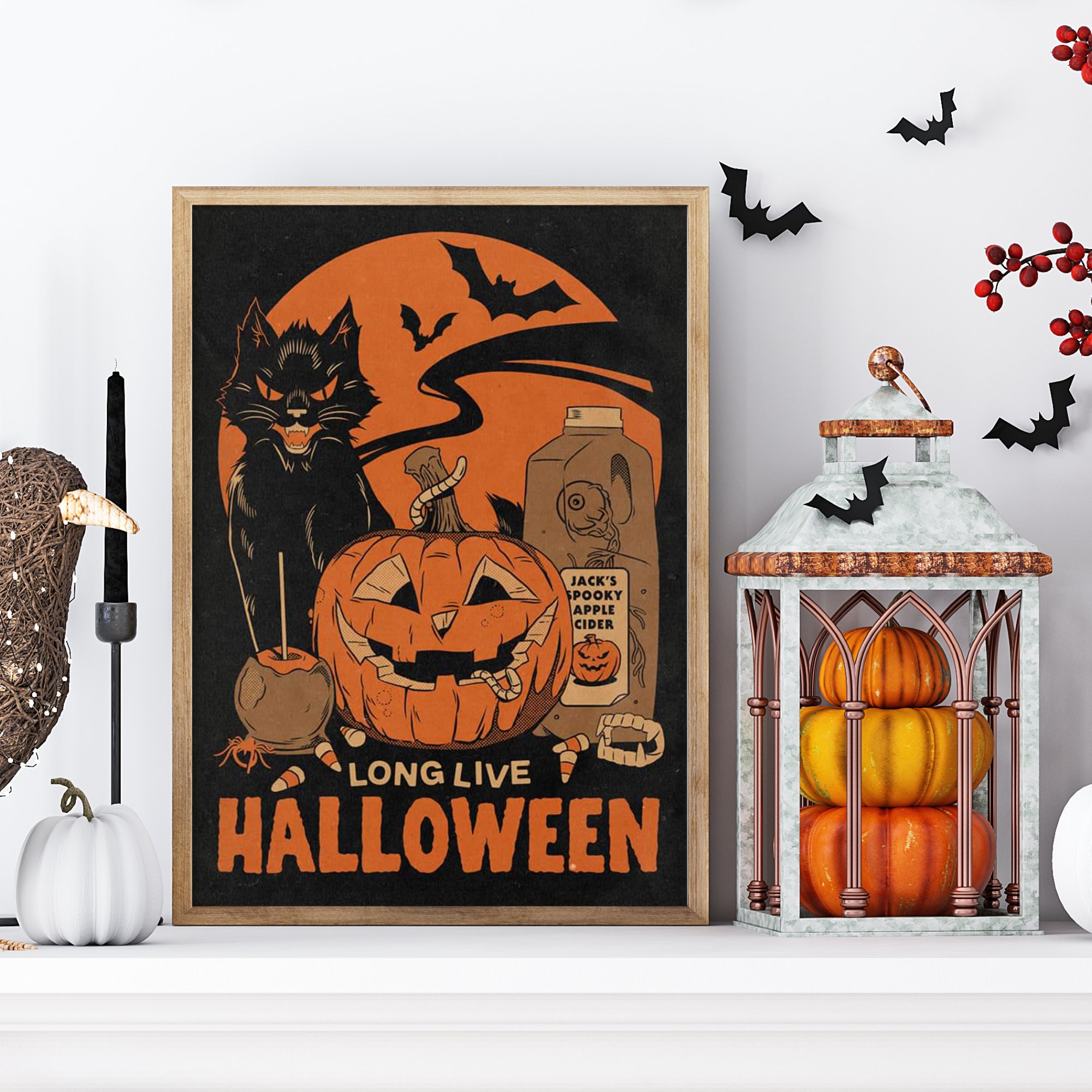 Halloween Wall Art, Halloween Halloween Vintage Print, Hallo | Inspire ...