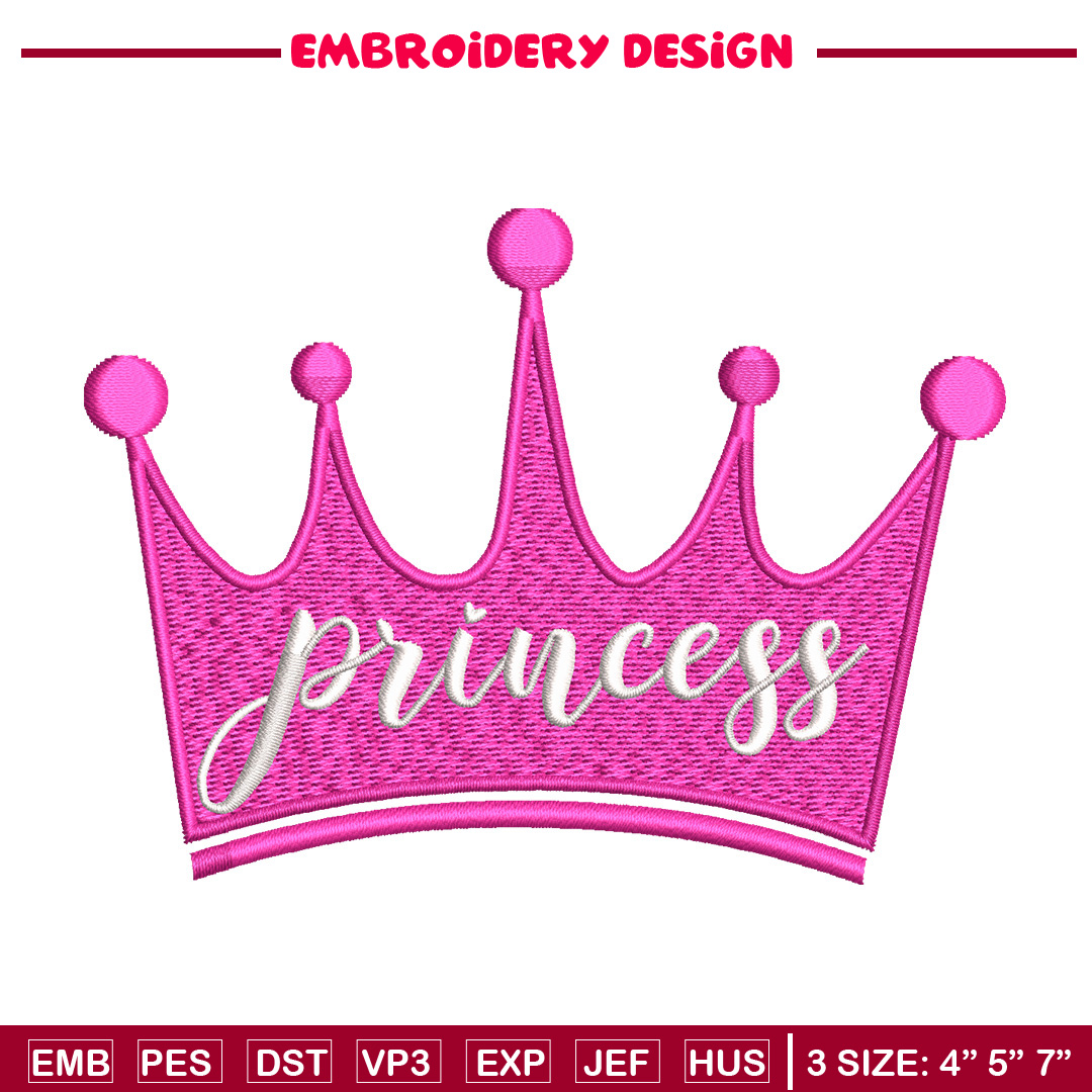 Princess crown embroidery design, Princess embroidery, Emb d | Inspire ...