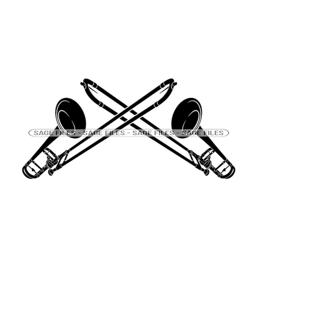Trombone 2 SVG, Trombone SVG, Trombone Clipart, Trombone Fil | Inspire ...