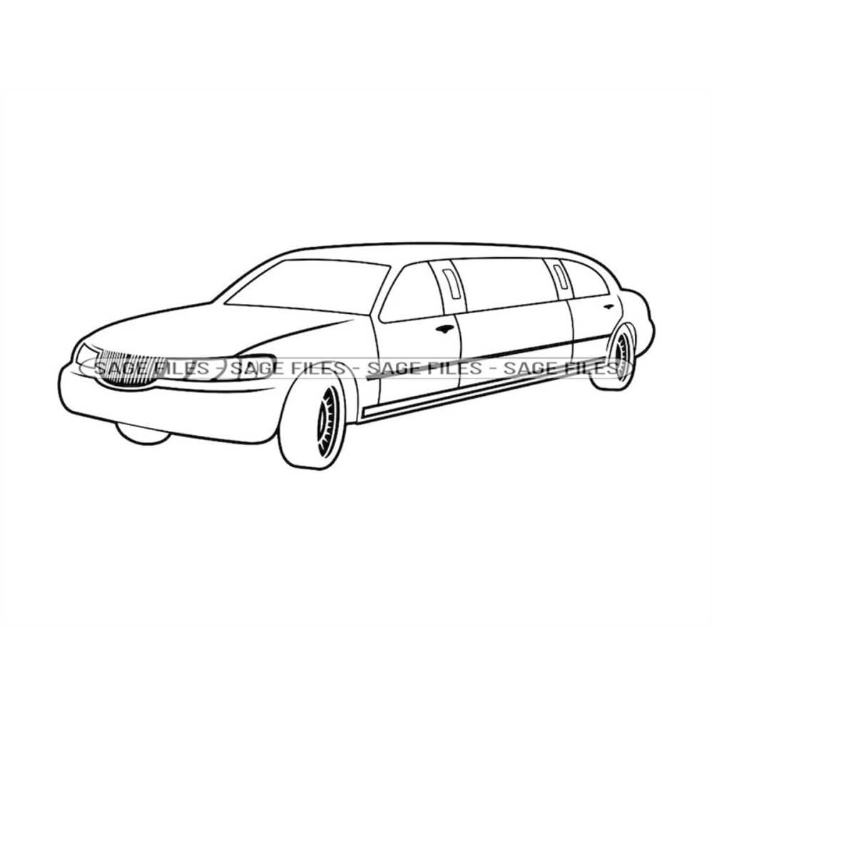 Limousine Outline SVG, Limousine SVG, Limousine Clipart, Lim - Inspire ...