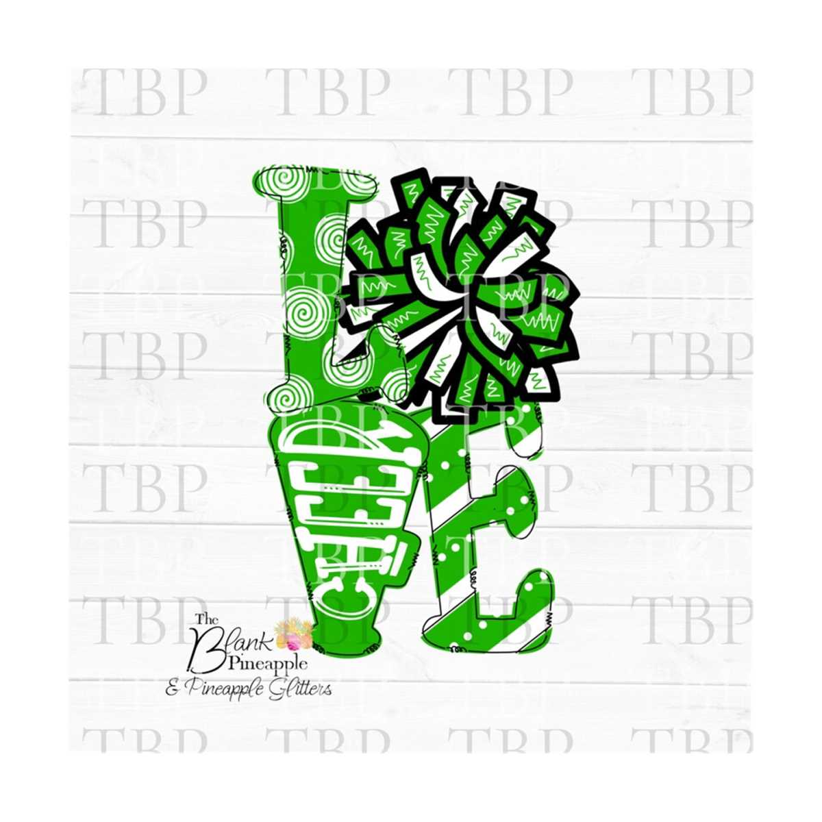 Cheer Design PNG, LOVE Cheer Green PNG 300dpi Clipart Sublim | Inspire ...