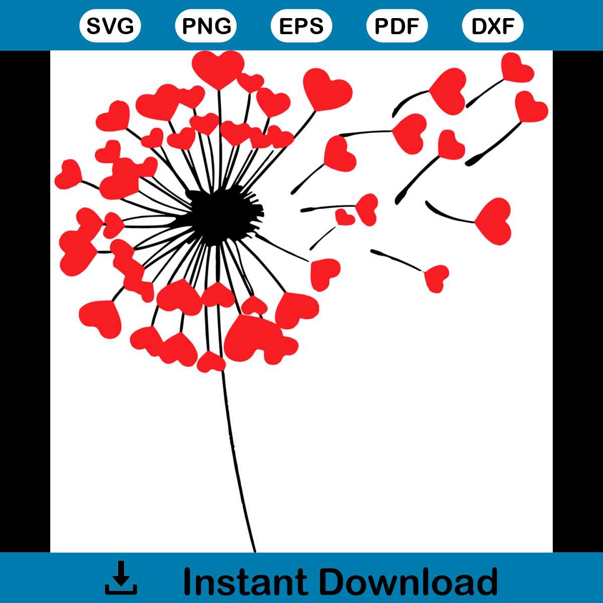 Dandelion Svg, Valentine Svg, Dandelion Heart Svg, Dandelion | Inspire ...