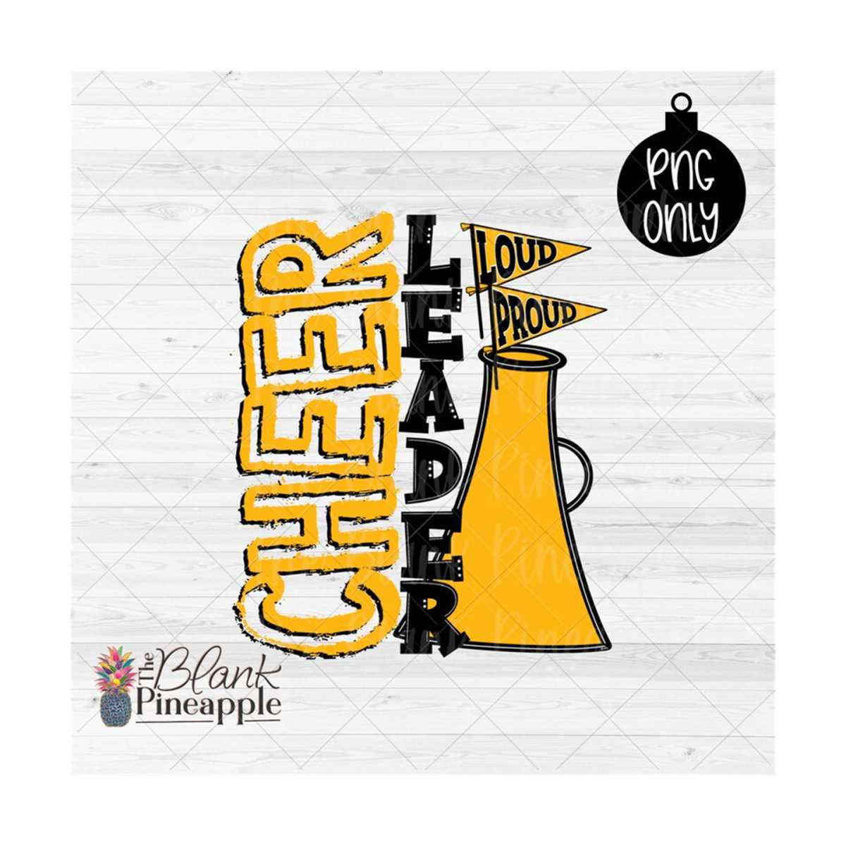 Cheer Design PNG, Cheerleader Loud and Proud Megaphone in Ye - Inspire ...