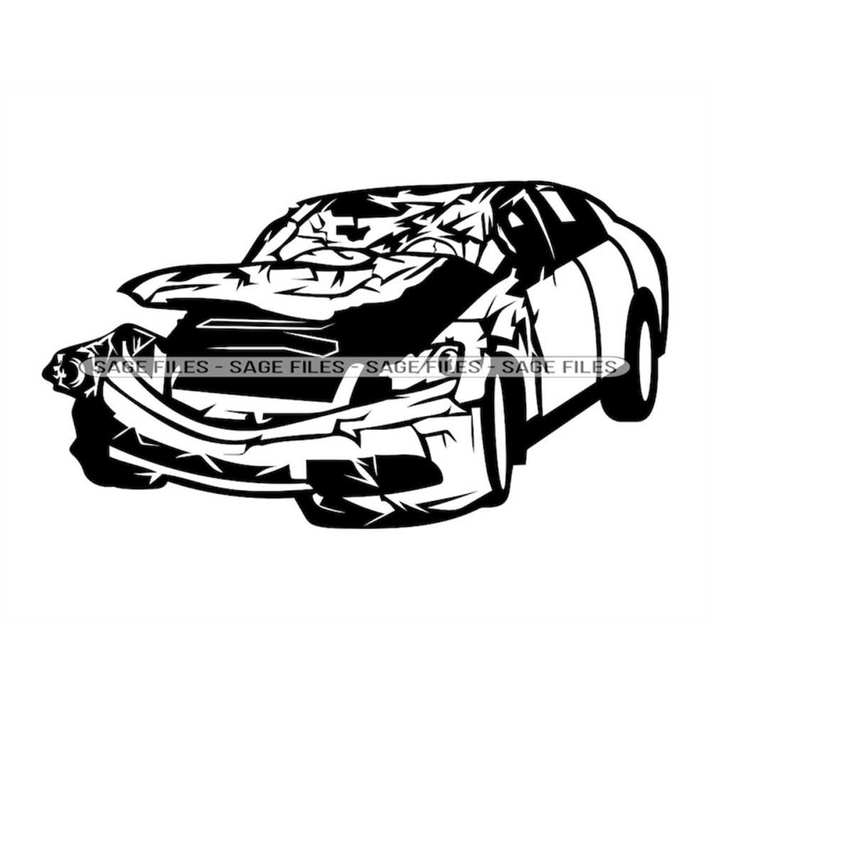 Car Accident SVG, Smashed Car Svg, Car Accident Clipart, Car - Inspire ...