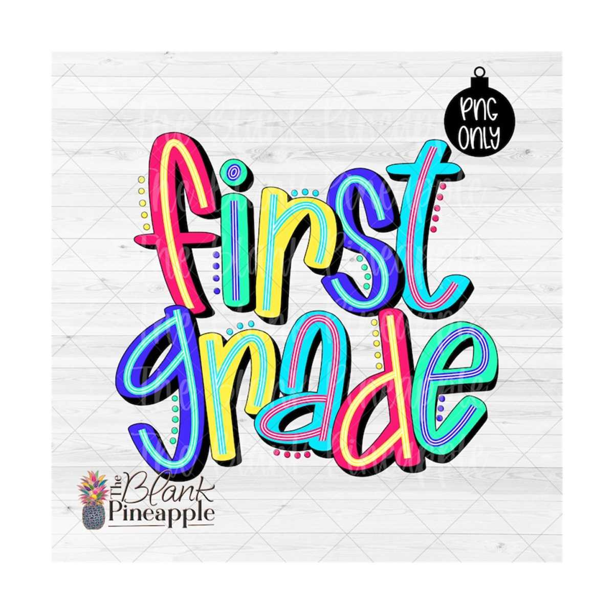 First Grade PNG, First Grade design in Bright Colors PNG, Fi | Inspire ...