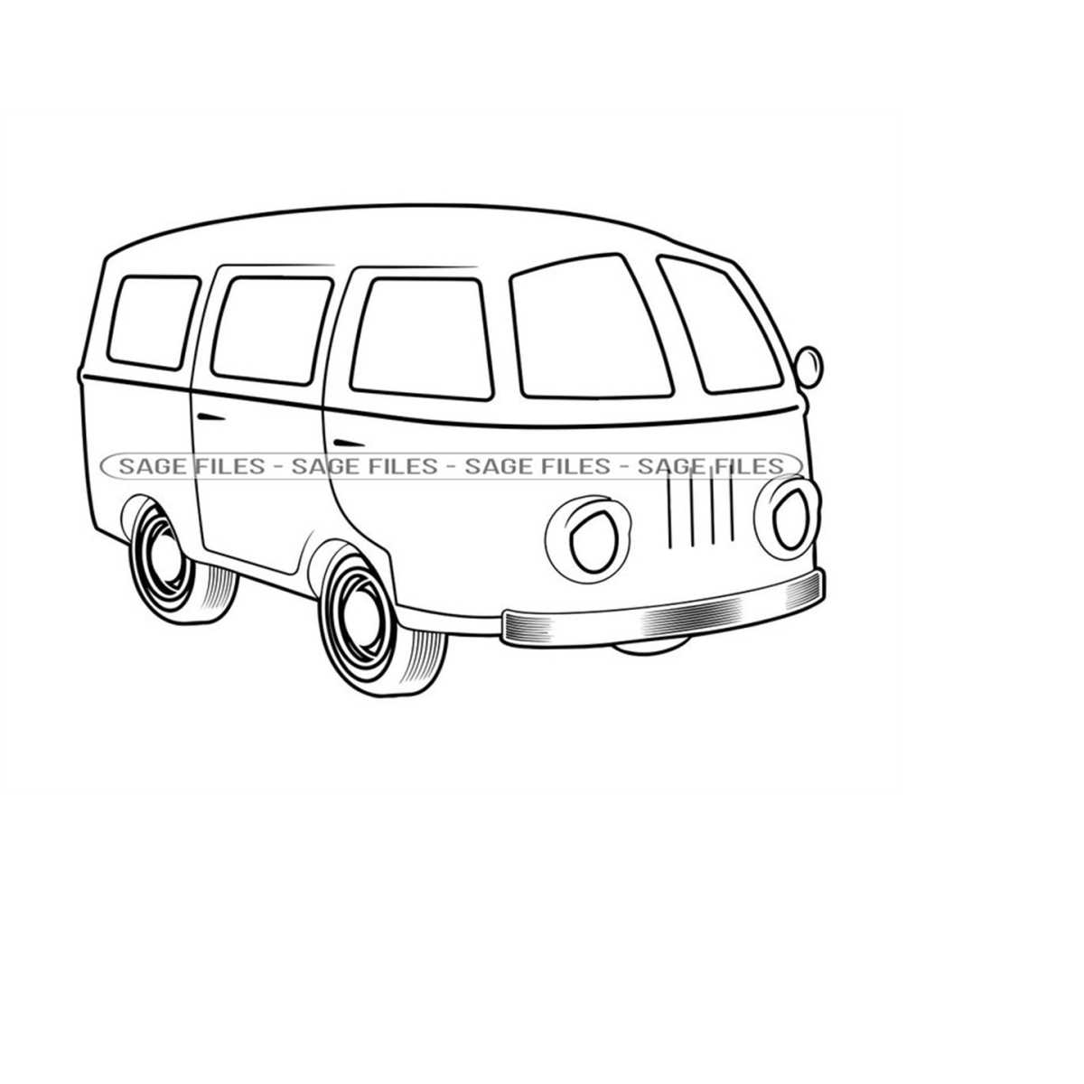 Retro Van Outline SVG, Van Svg, Retro Van Clipart, Retro Van | Inspire ...