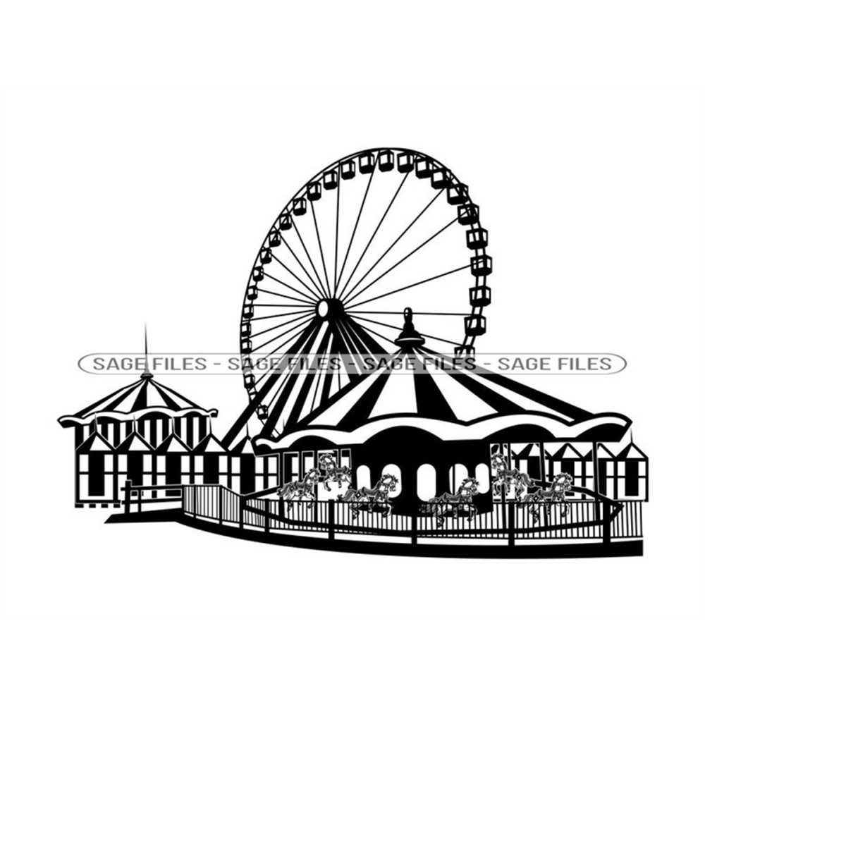 Amusement Park 4 SVG, Roller Coaster SVG, State Fair Svg, Am - Inspire ...