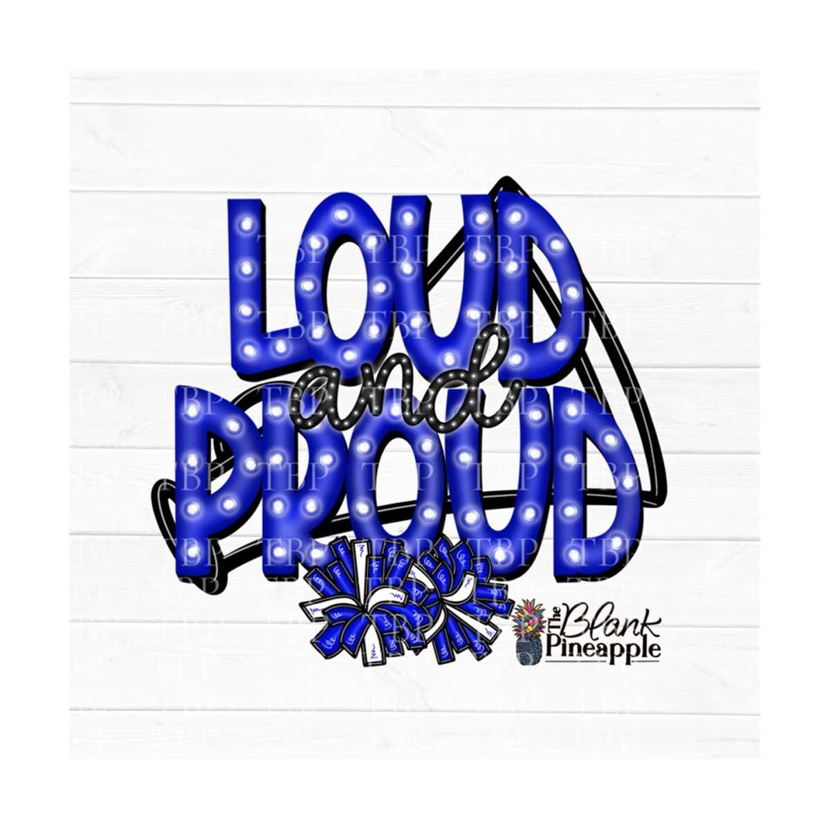 Cheer Design PNG, Blue Loud and Proud with Pom Poms and Mega | Inspire ...