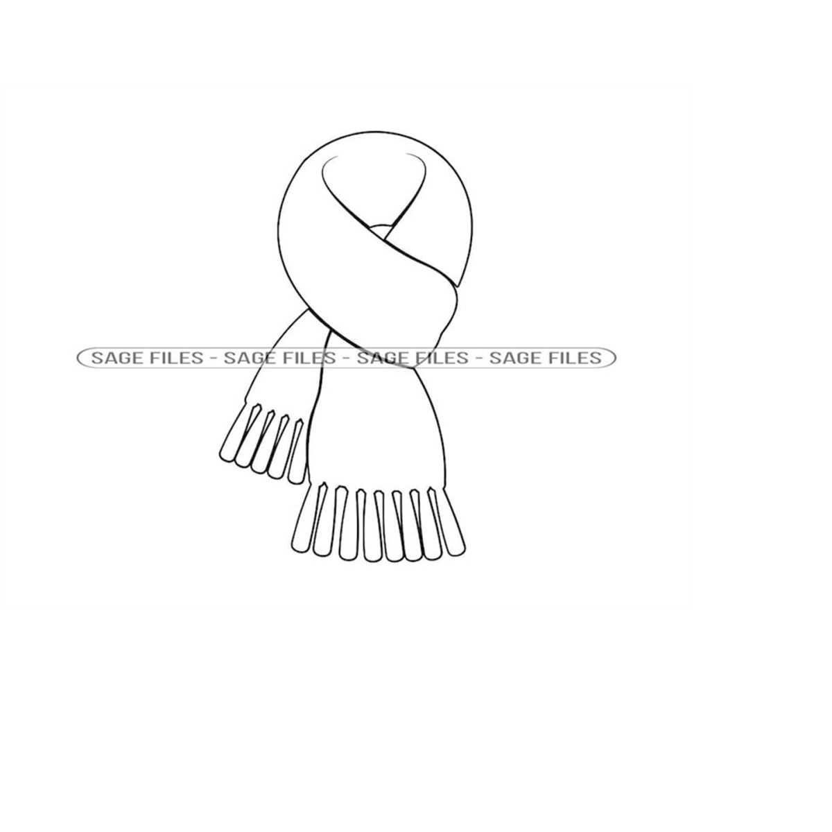 Scarf Outline SVG, Scarf Svg, Winter Svg, Cold, Scarf Clipar - Inspire ...