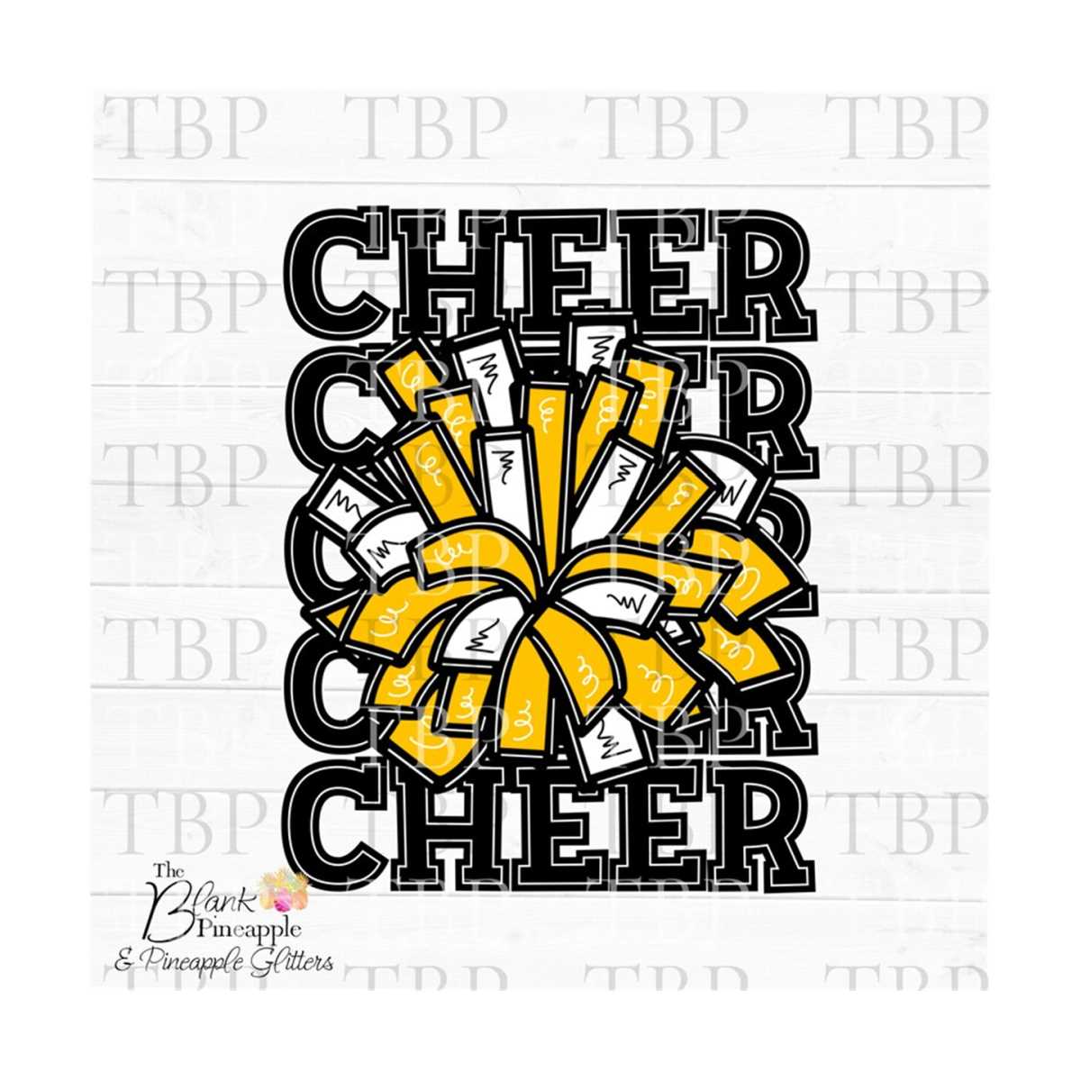 Cheer Design Cheer Pom Poms in Black and Yellow PNG 300dpi C - Inspire ...