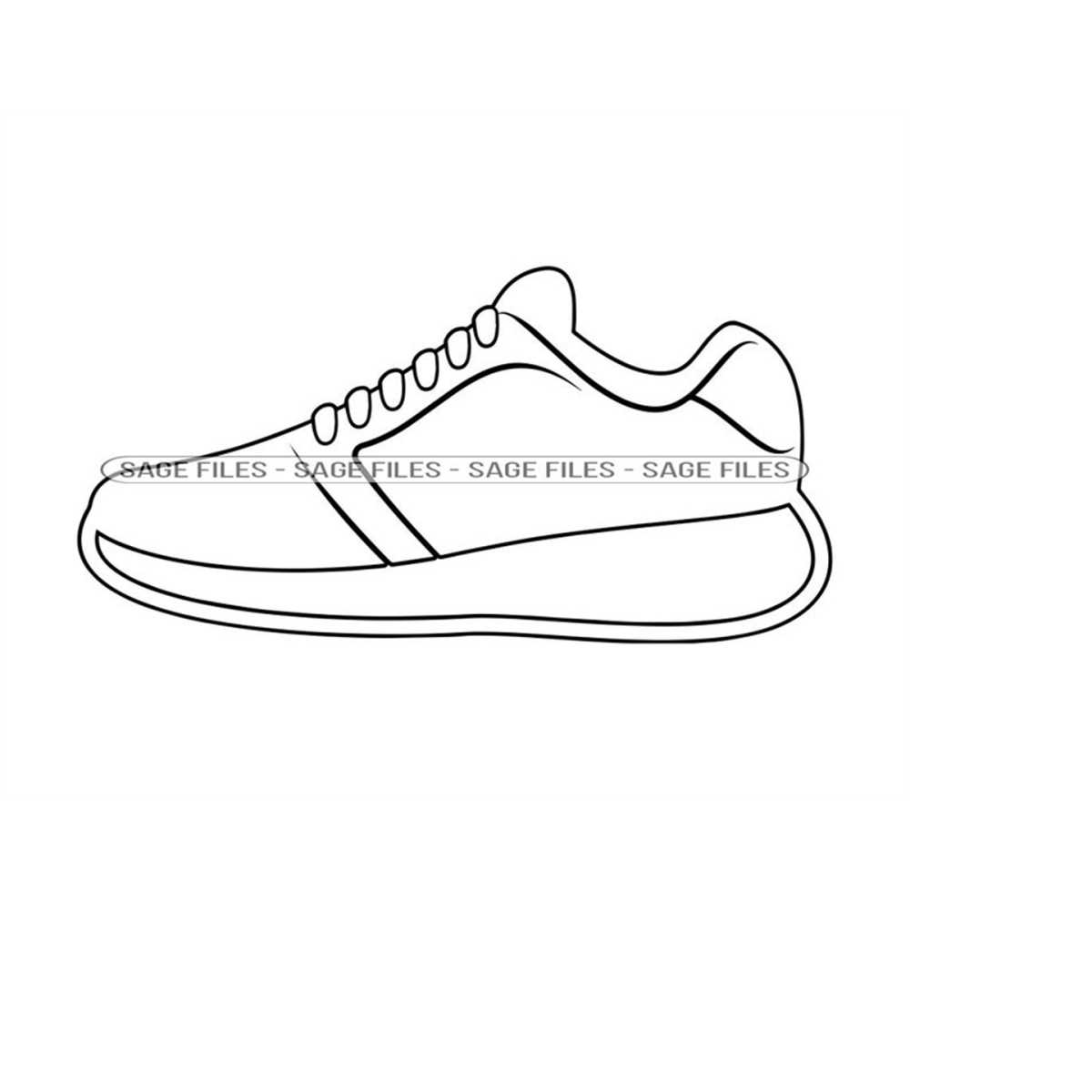 Sneaker Outline SVG, Sneaker Svg, Running Shoes Svg, Sneaker | Inspire Uplift