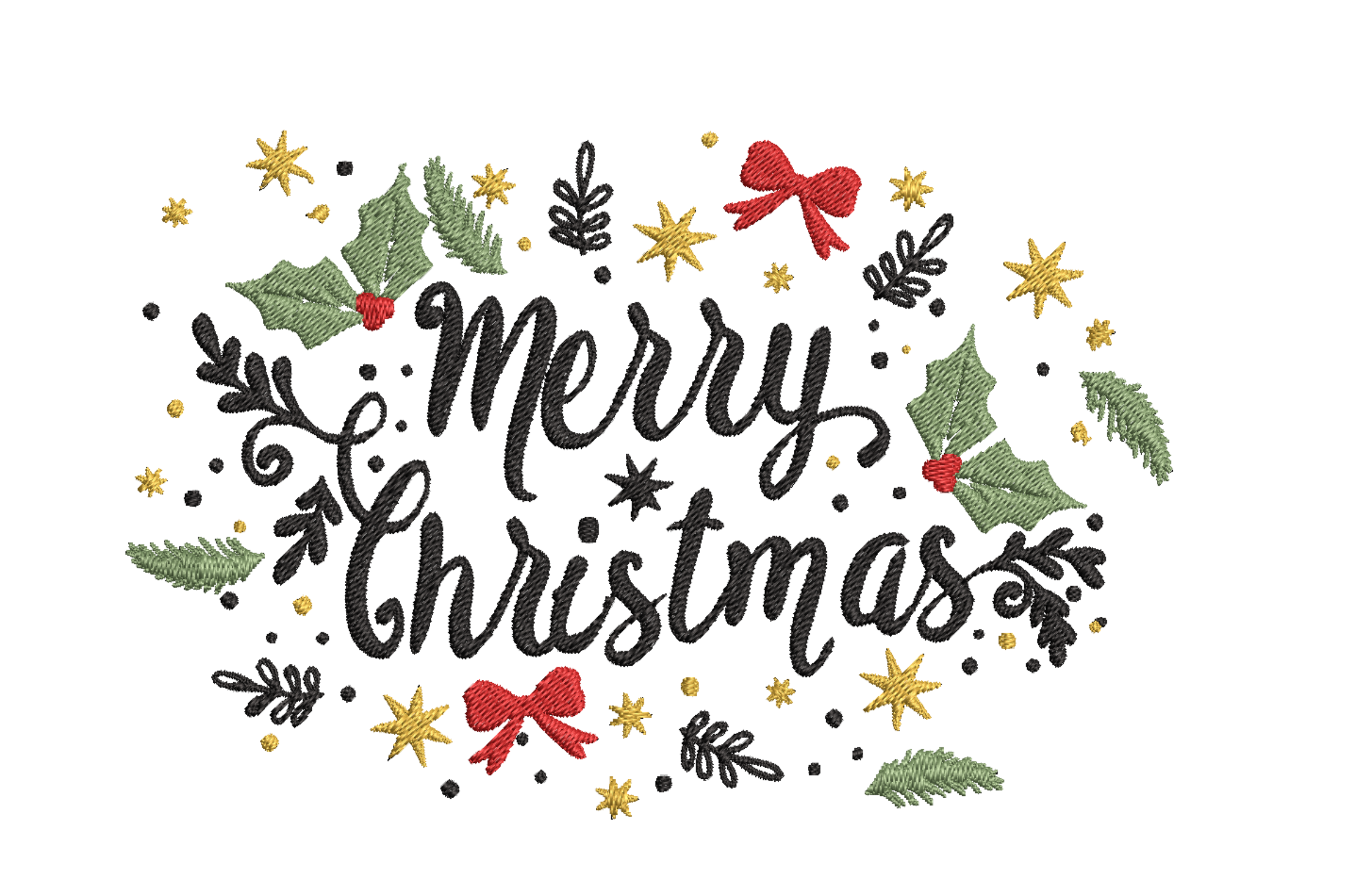 Merry Christmas | Digital Embroidery Files | .DST .EXP .HUS | Inspire ...