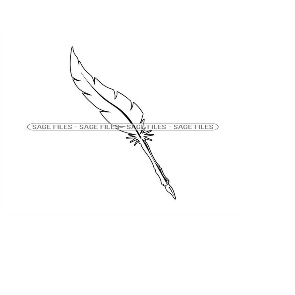 Quill Outline SVG, Quill Pen Svg, Feather Svg, Writing Svg, - Inspire ...