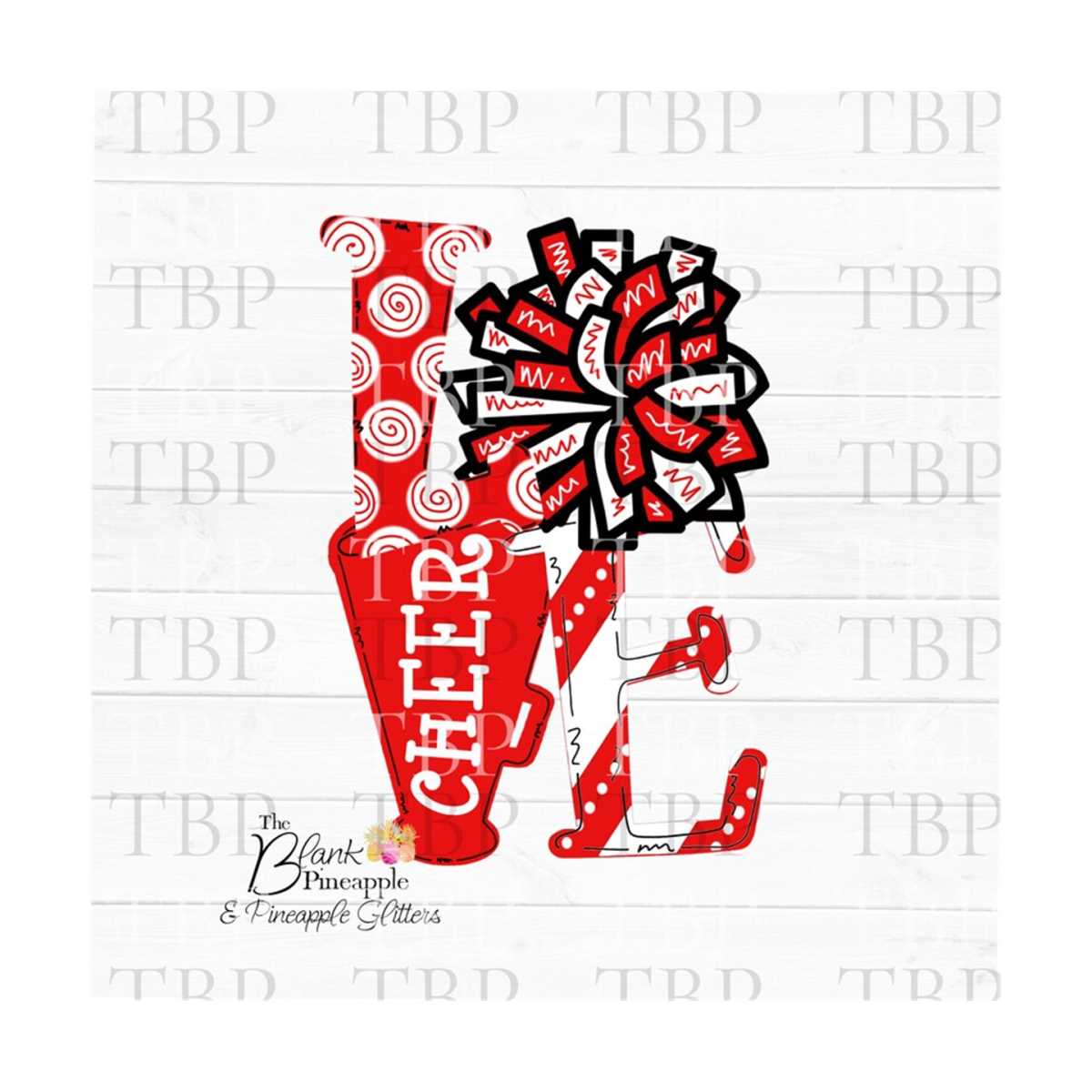 Cheer Design LOVE Cheer Red and White PNG 300dpi Clipart Su | Inspire ...