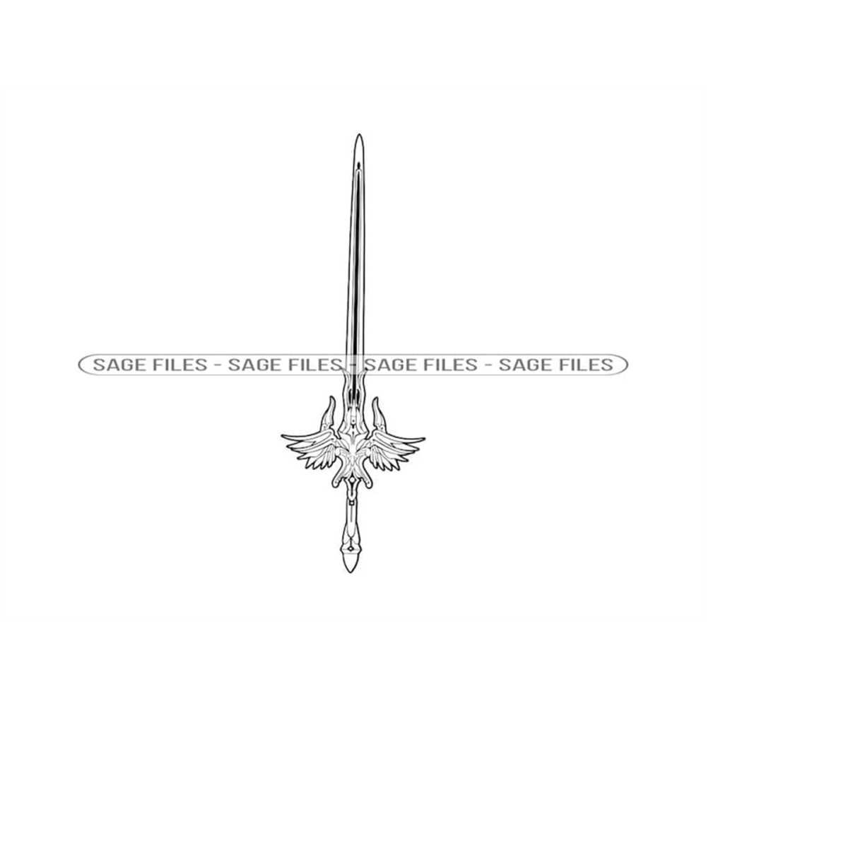 Fantasy Sword Outline SVG, Sword Svg, Sword Clipart, Sword F | Inspire ...