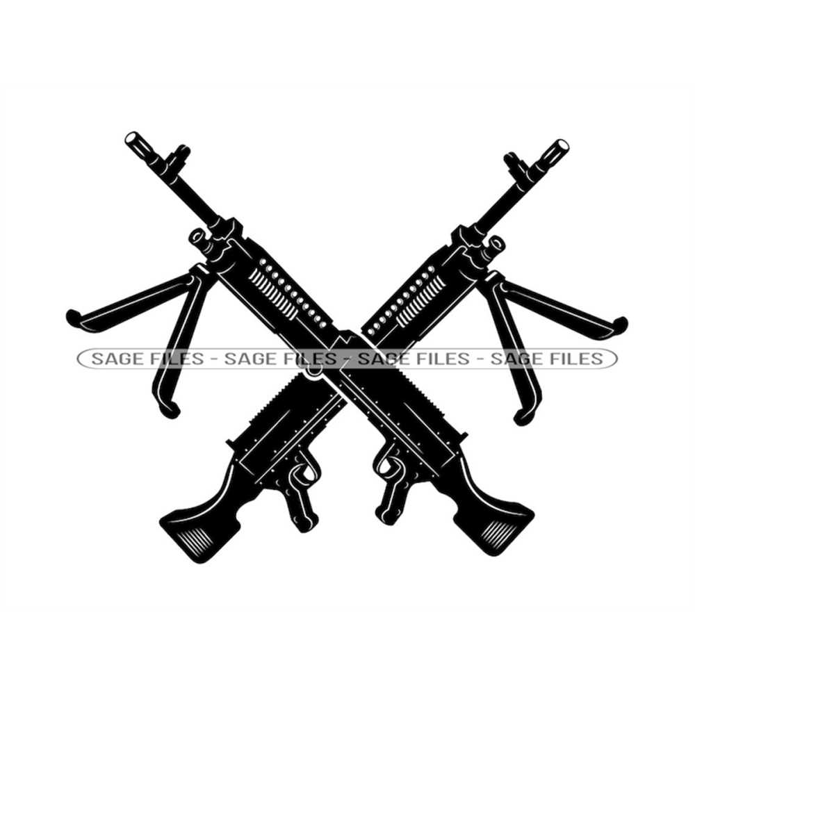 Machine Gun Logo SVG, Gun Svg, Army Svg, Machine Gun Clipart - Inspire ...