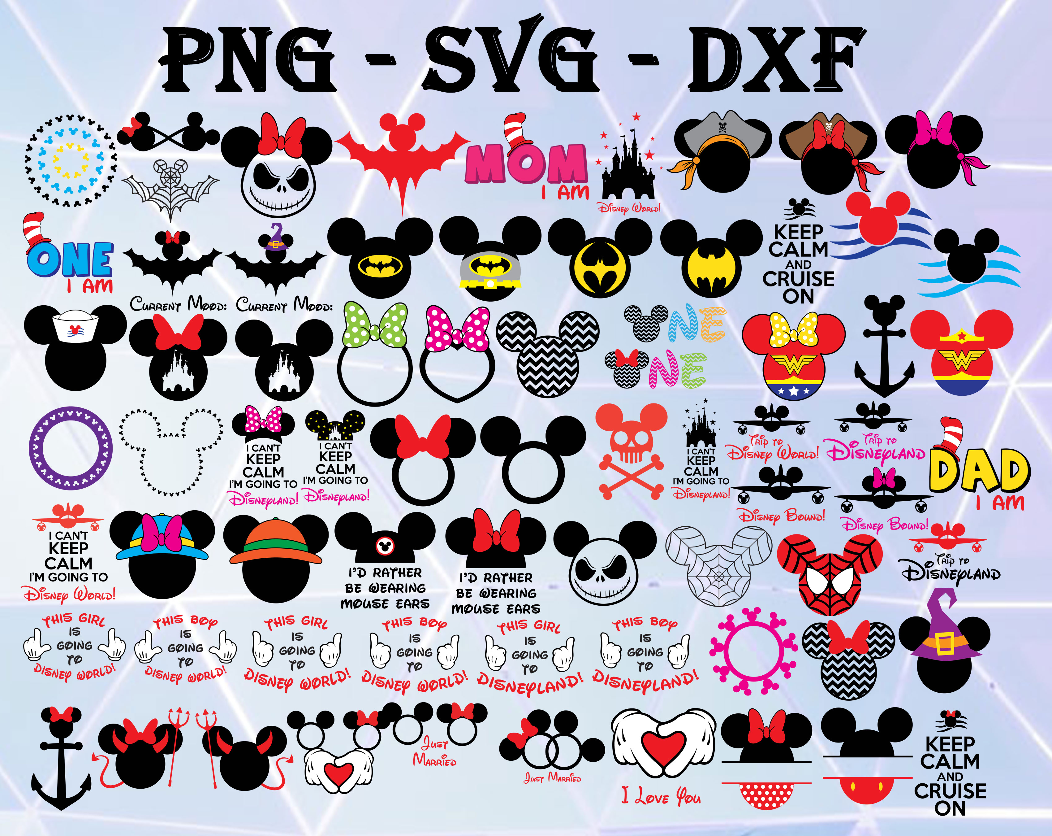 Mickey Mouse Disney SVG, Bundles Disney SVG, PNG,DXF, PDF, J | Inspire ...