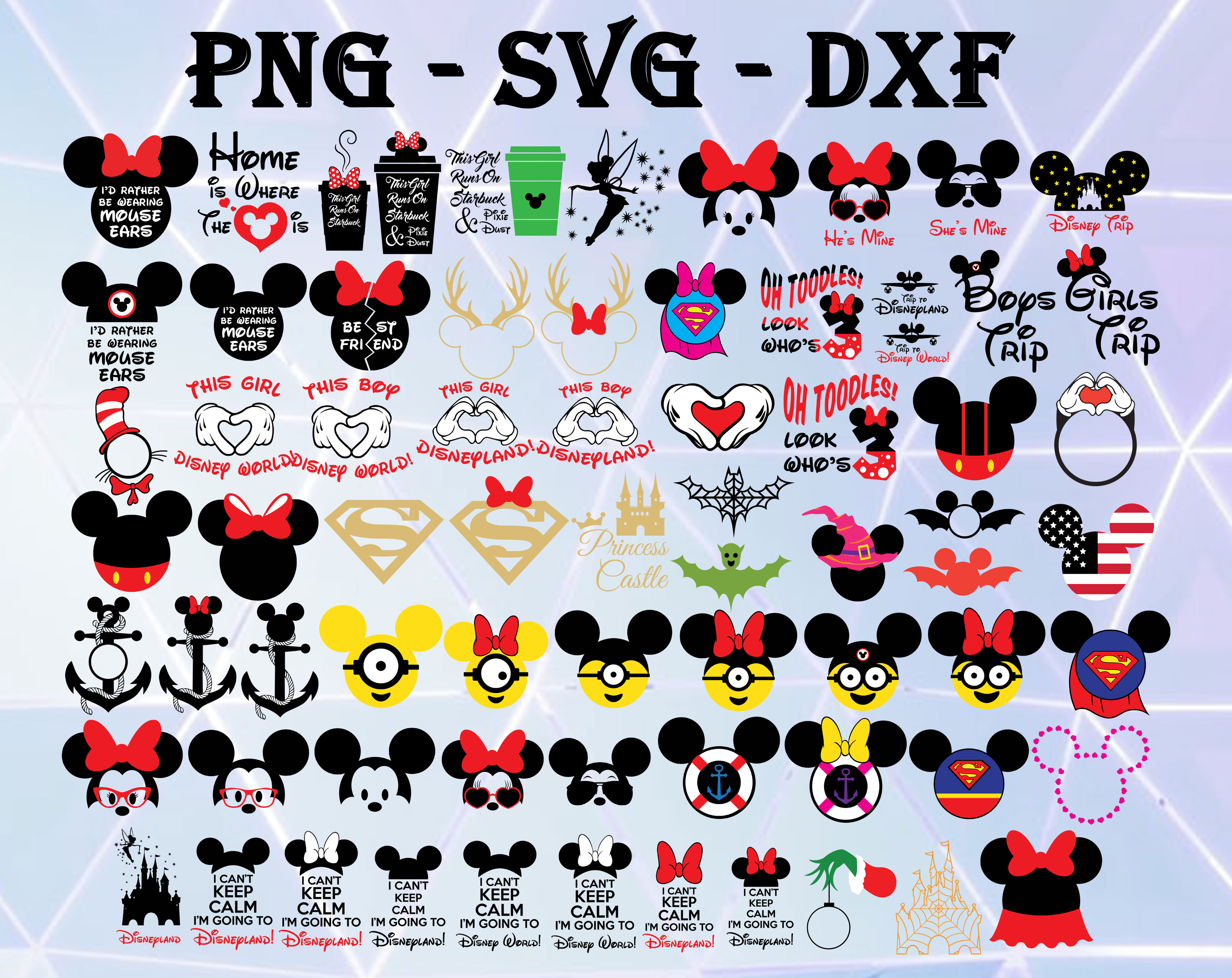 Mickey Disney SVG, Bundles Disney SVG, PNG,DXF, PDF, JPG... - Inspire ...