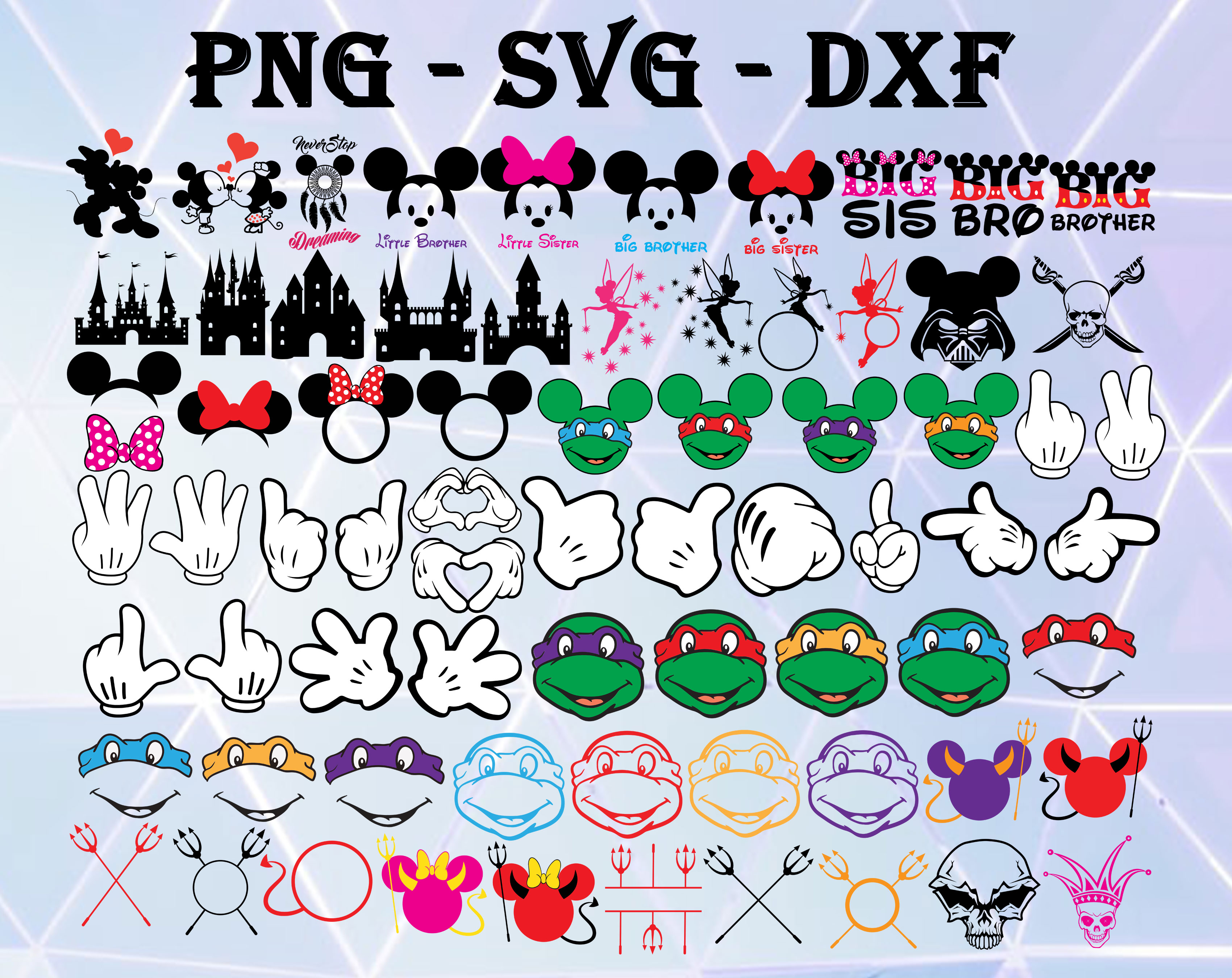 Disney Mickey Mouse Svg Bundles Disney Svg Png Dxf Pdf J Inspire
