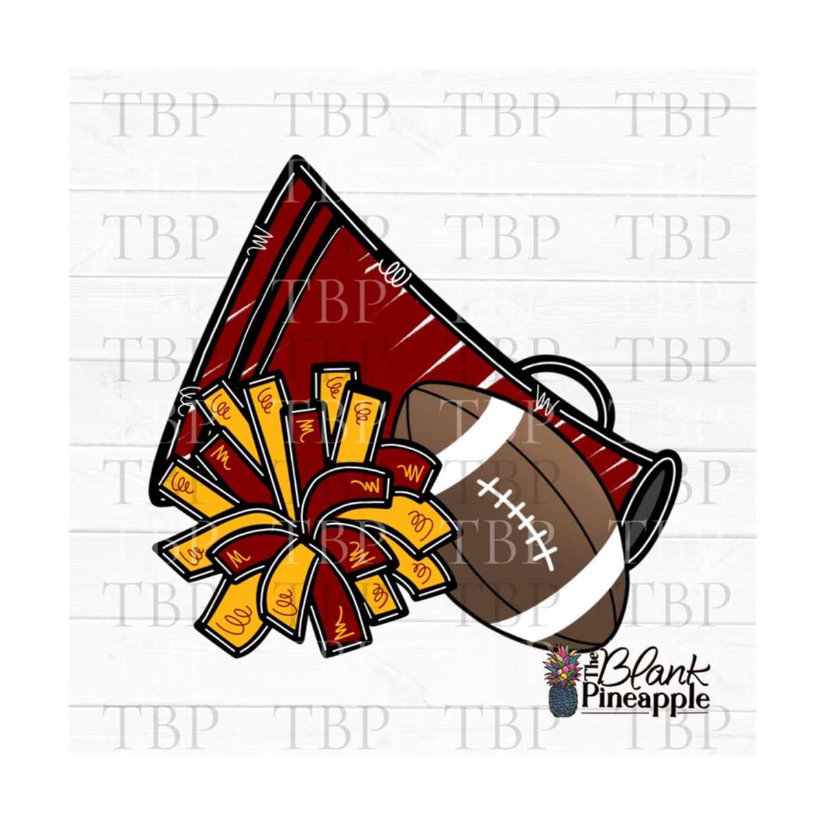 Cheer Design PNG, Cheer Football Megaphone and Pom Pom in Ma | Inspire ...