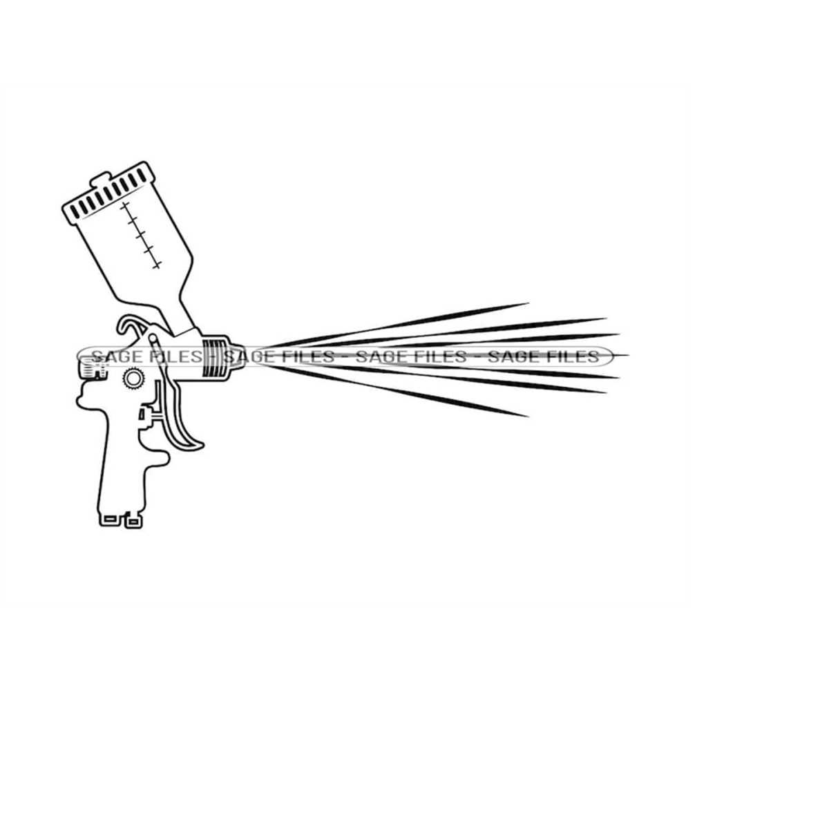 Paint Spray Gun Outline SVG, Paint Svg, Painting Svg, Paint | Inspire ...