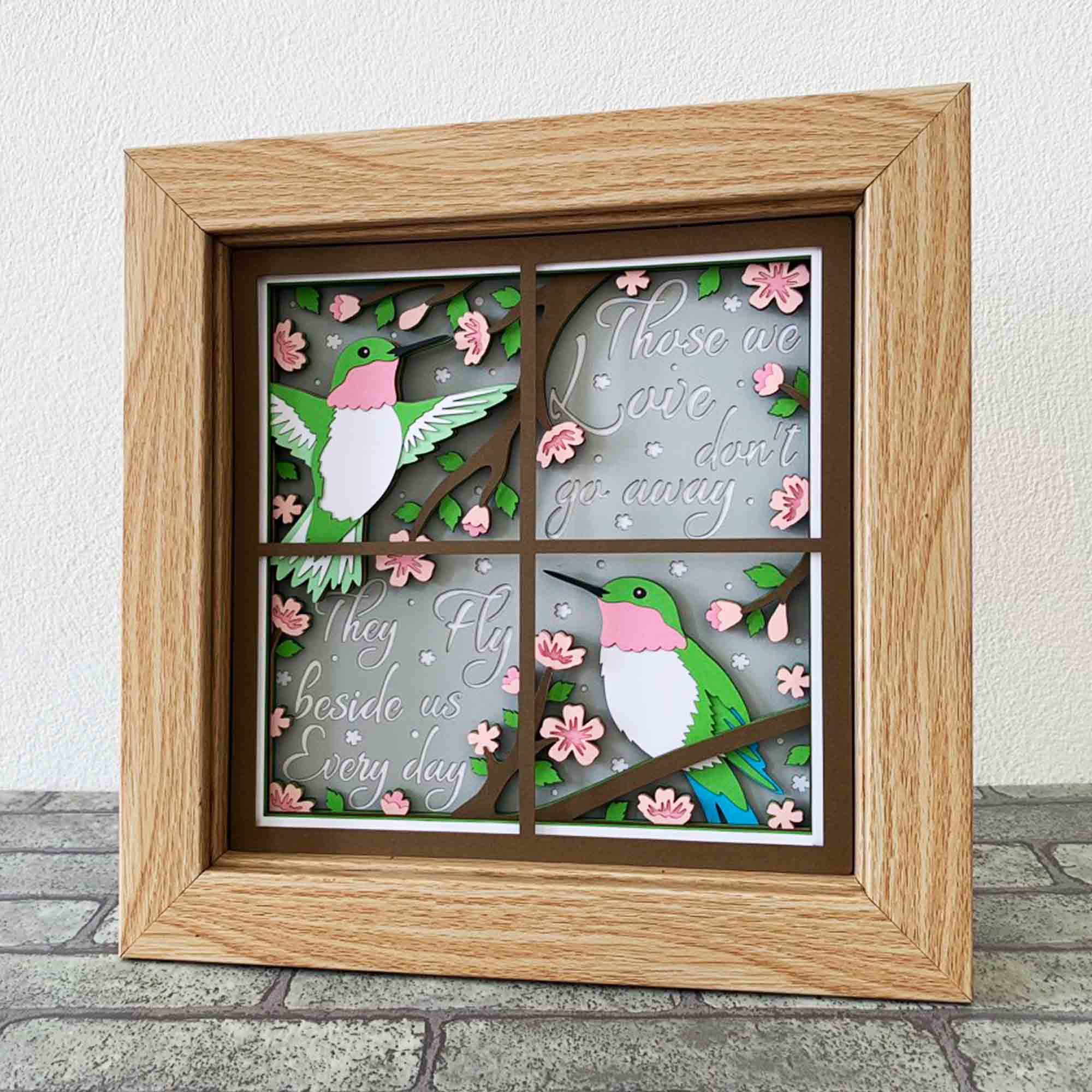Hummingbirds Memorial Shadow Box SVG/ Christmas Memorial SVG | Inspire ...