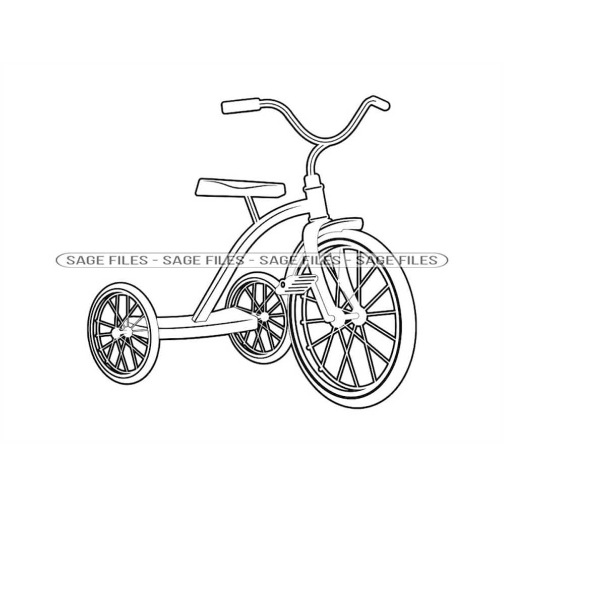 Tricycle Outline SVG, Tricycle Svg, Kids Bicycle Svg, Trike | Inspire ...