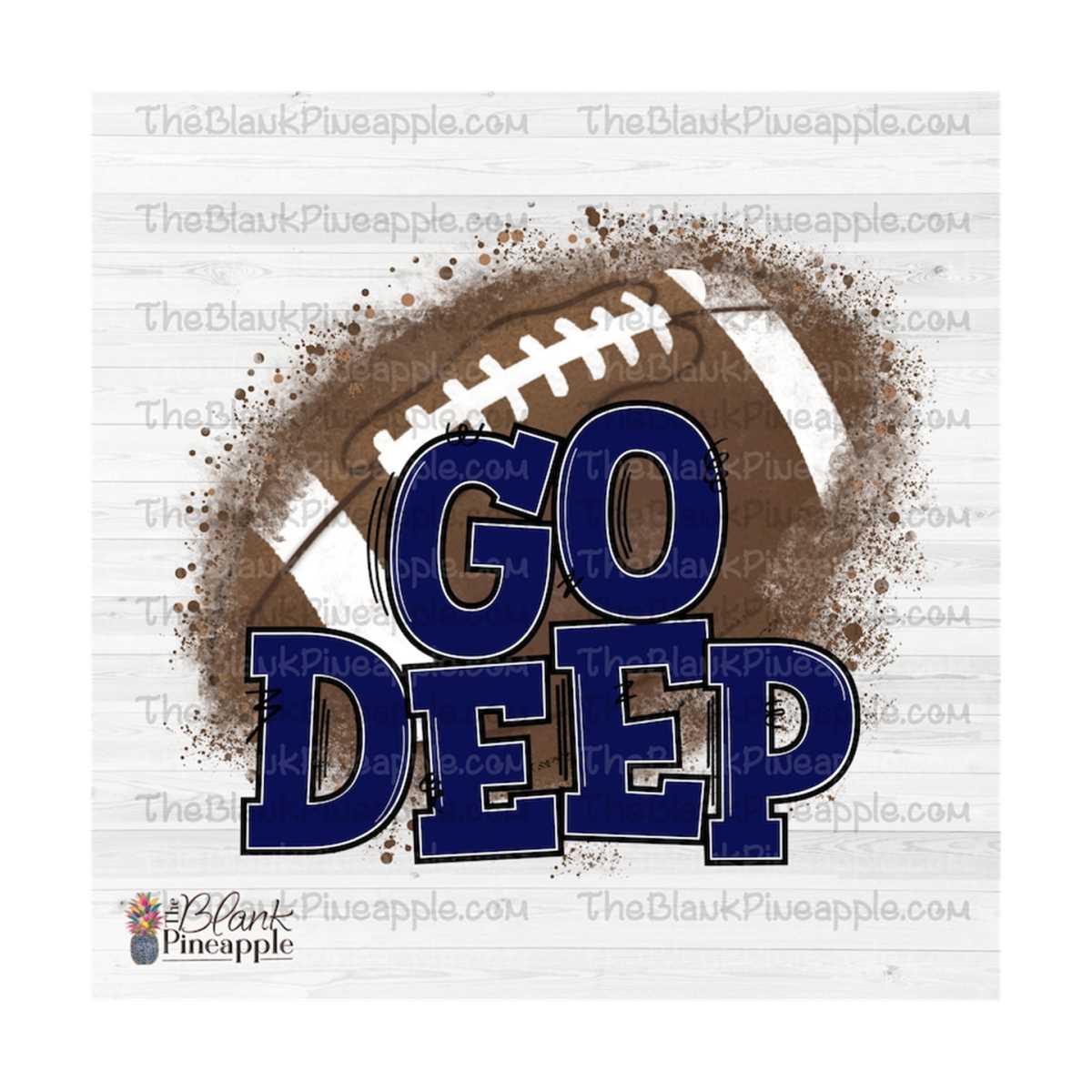 Football Design PNG, Navy Football Go Deep Sublimation PNG, | Inspire ...