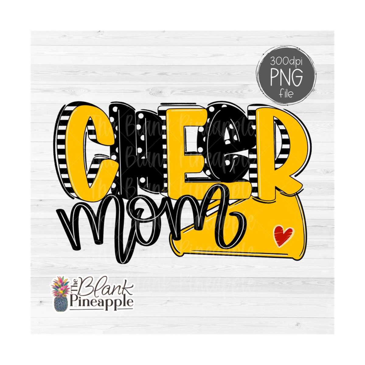Cheer Design PNG, Cheer Mom Doodle with Megaphone in Yellow | Inspire ...