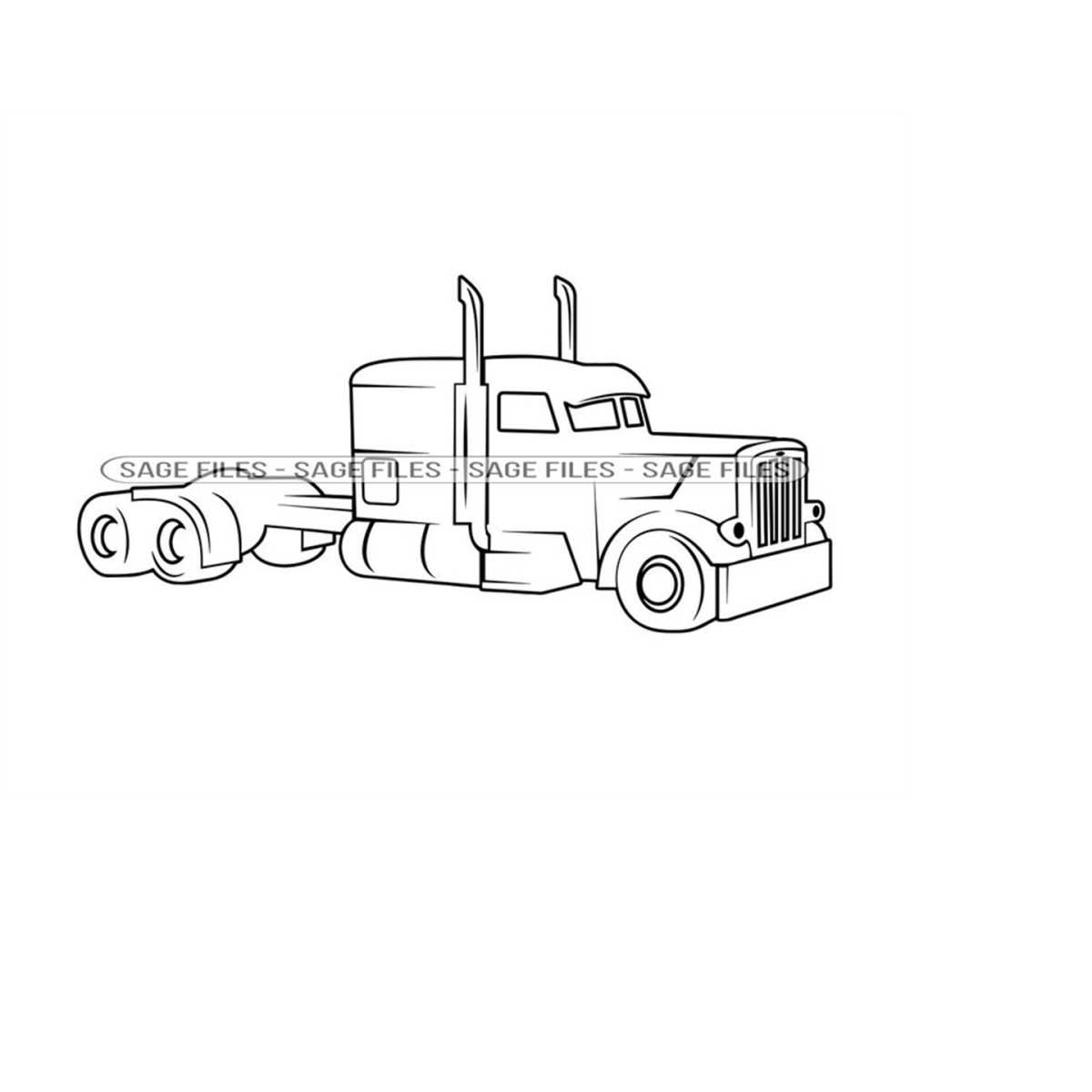 Truck Outline 3 SVG, Truck SVG, Trucking Svg, 18 Wheeler, Tr - Inspire ...