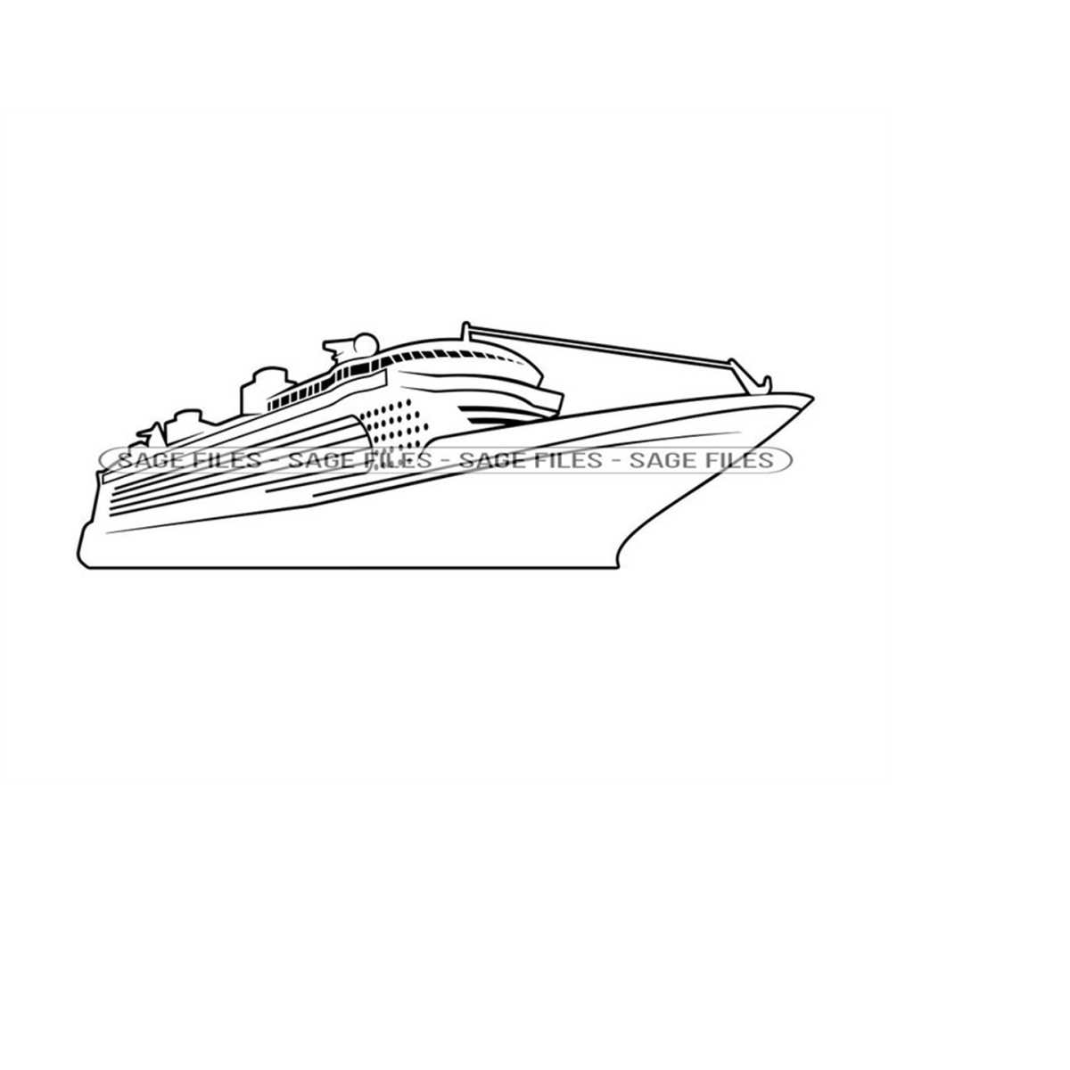 Cruise Ship Outline 16 SVG, Cruise Ship SVG, Cruise Ship Cli - Inspire ...