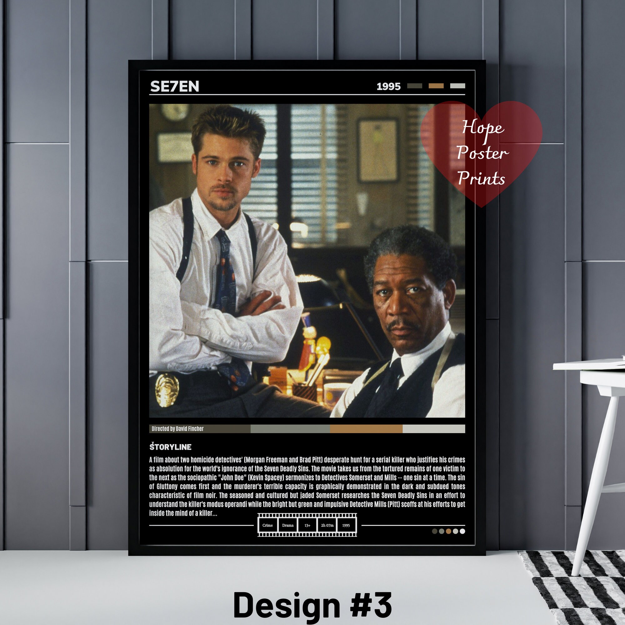 Seven Poster, 3 Different Print, Seven Movie Poster Gift, Po | Inspire ...